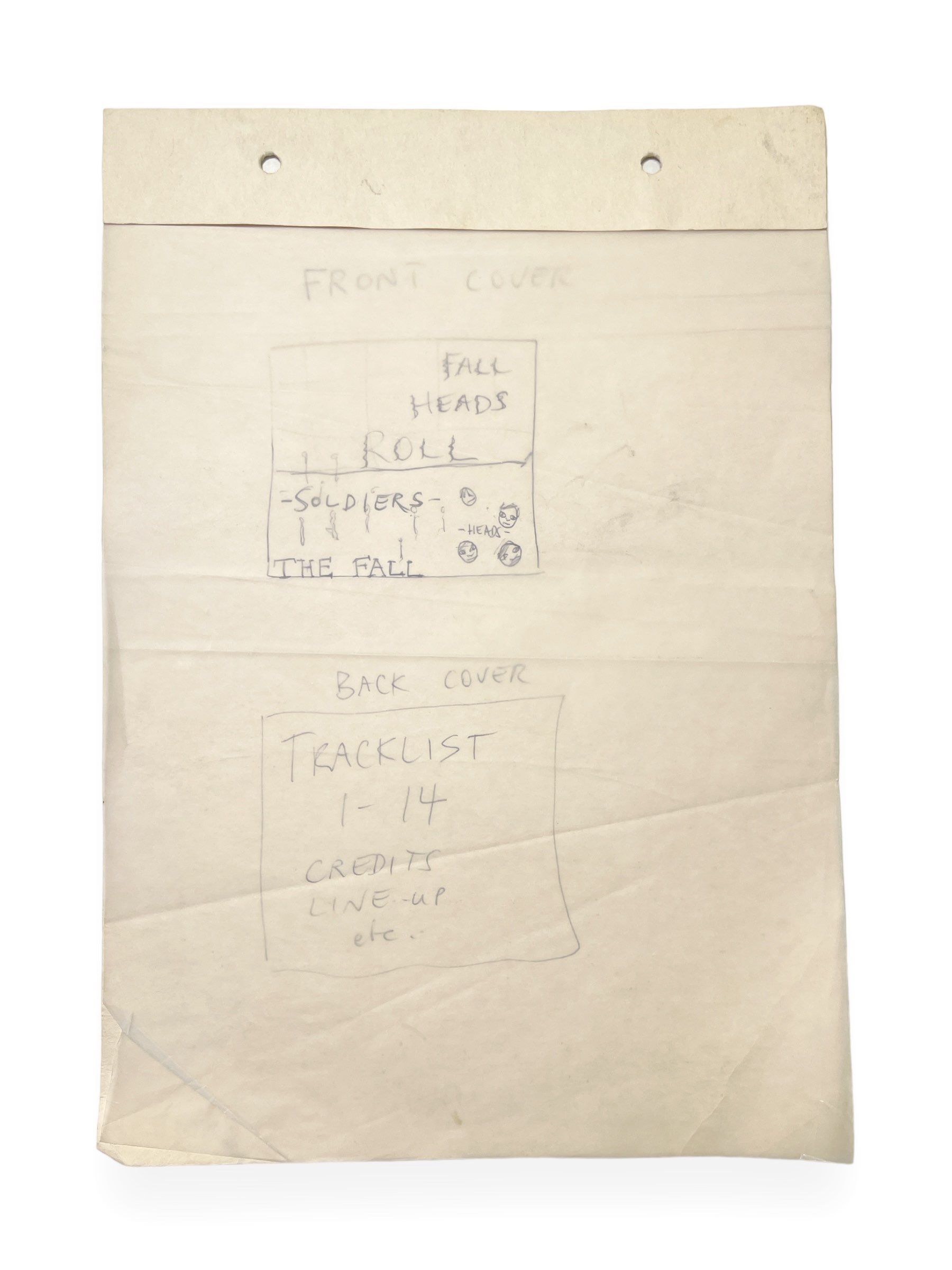 Lot 489 - MARK E. SMITH / THE FALL - HAND-DRAWN DRAFT