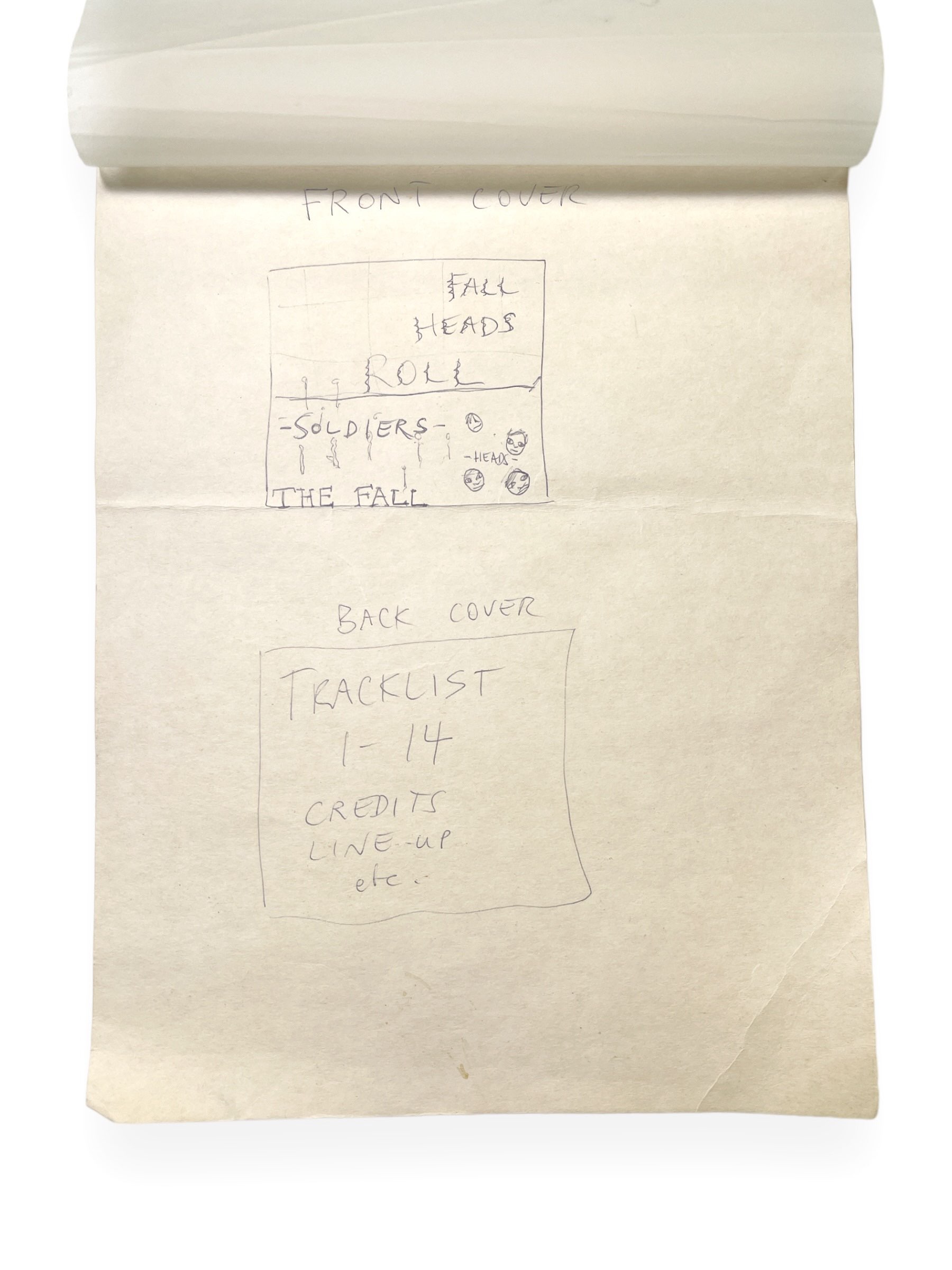 Lot 489 - MARK E. SMITH / THE FALL - HAND-DRAWN DRAFT
