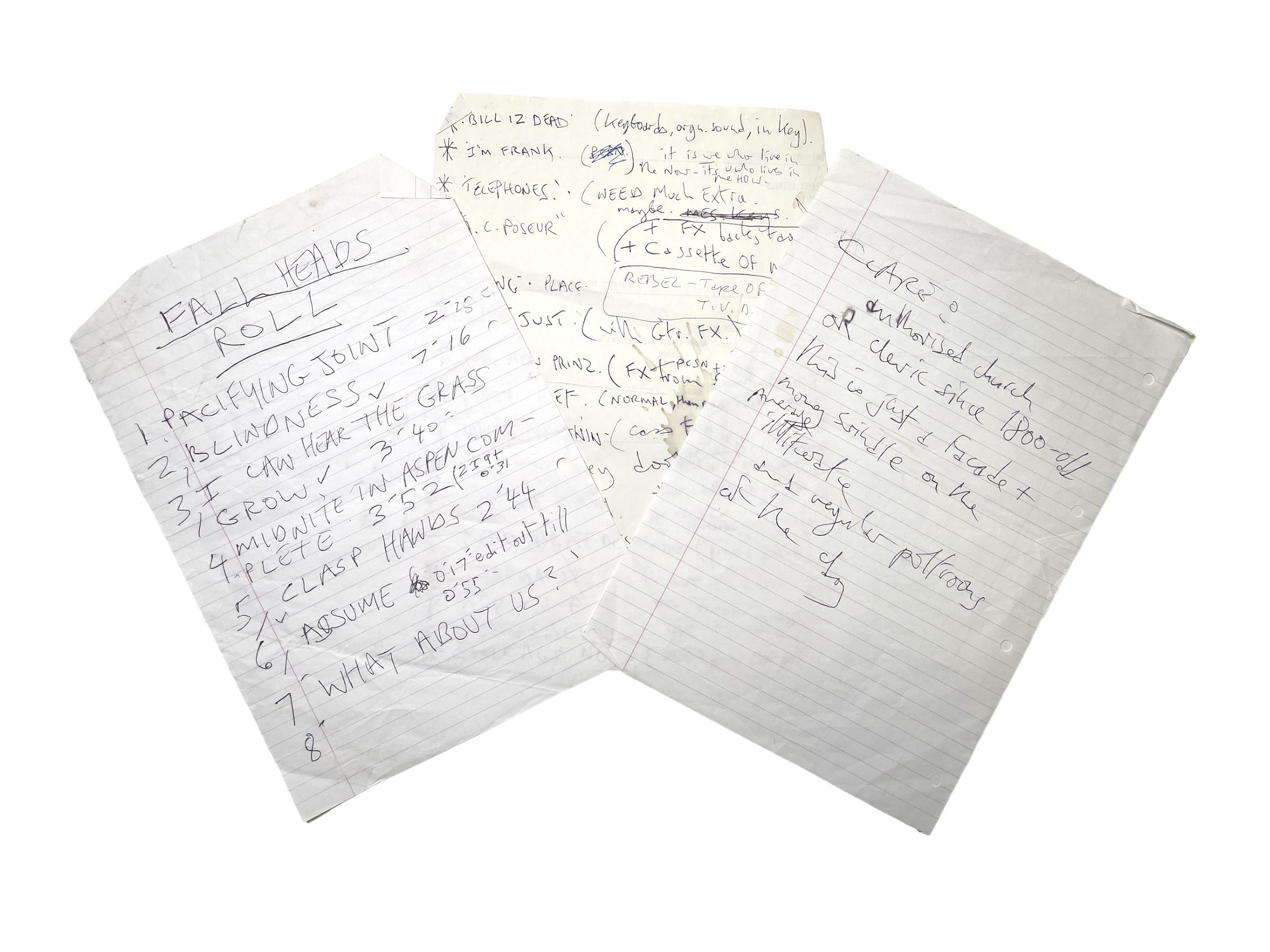 Lot 492 - MARK E. SMITH / THE FALL - MES HANDWRITTEN