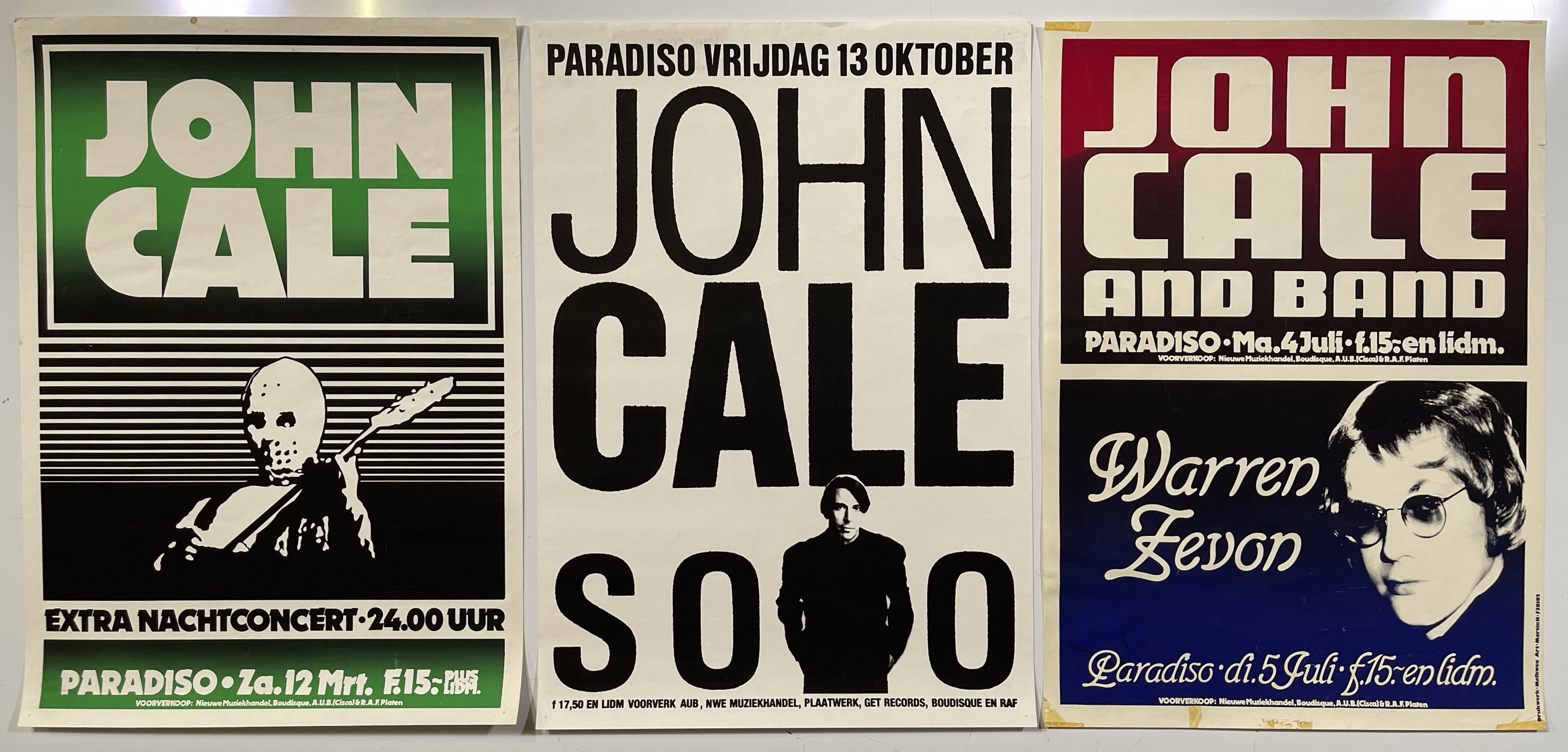 Lot 244 - JOHN CALE- ORIGINAL PARADISO AMSTERDAM
