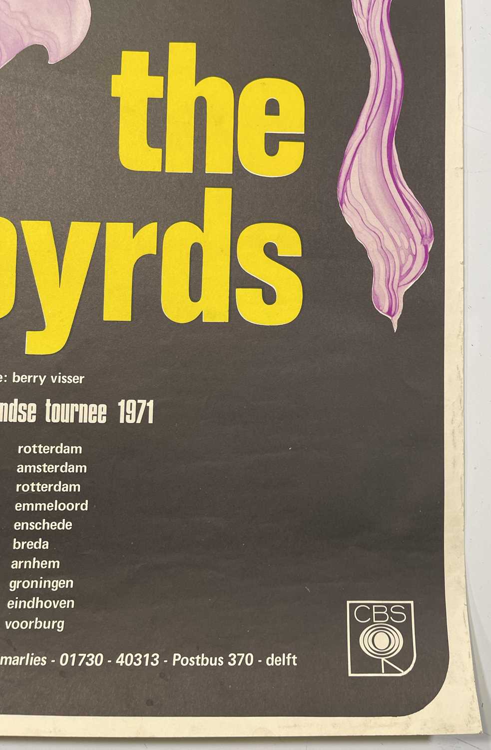 Lot 249 - THE BYRDS - ORIGINAL 1971 TOUR POSTER.