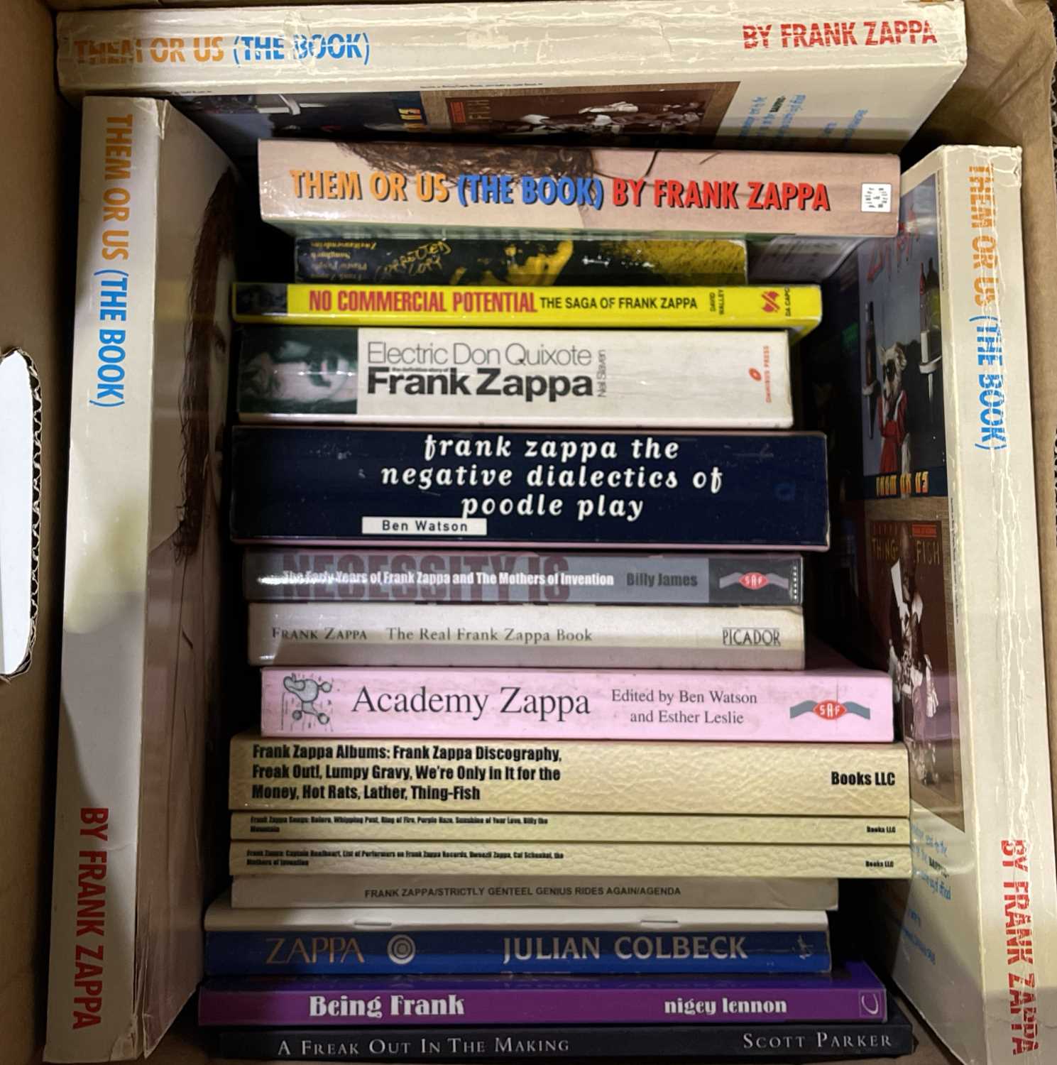 Lot 67 - FRANK ZAPPA - BOOK COLLECTION AND MEMORABILIA.
