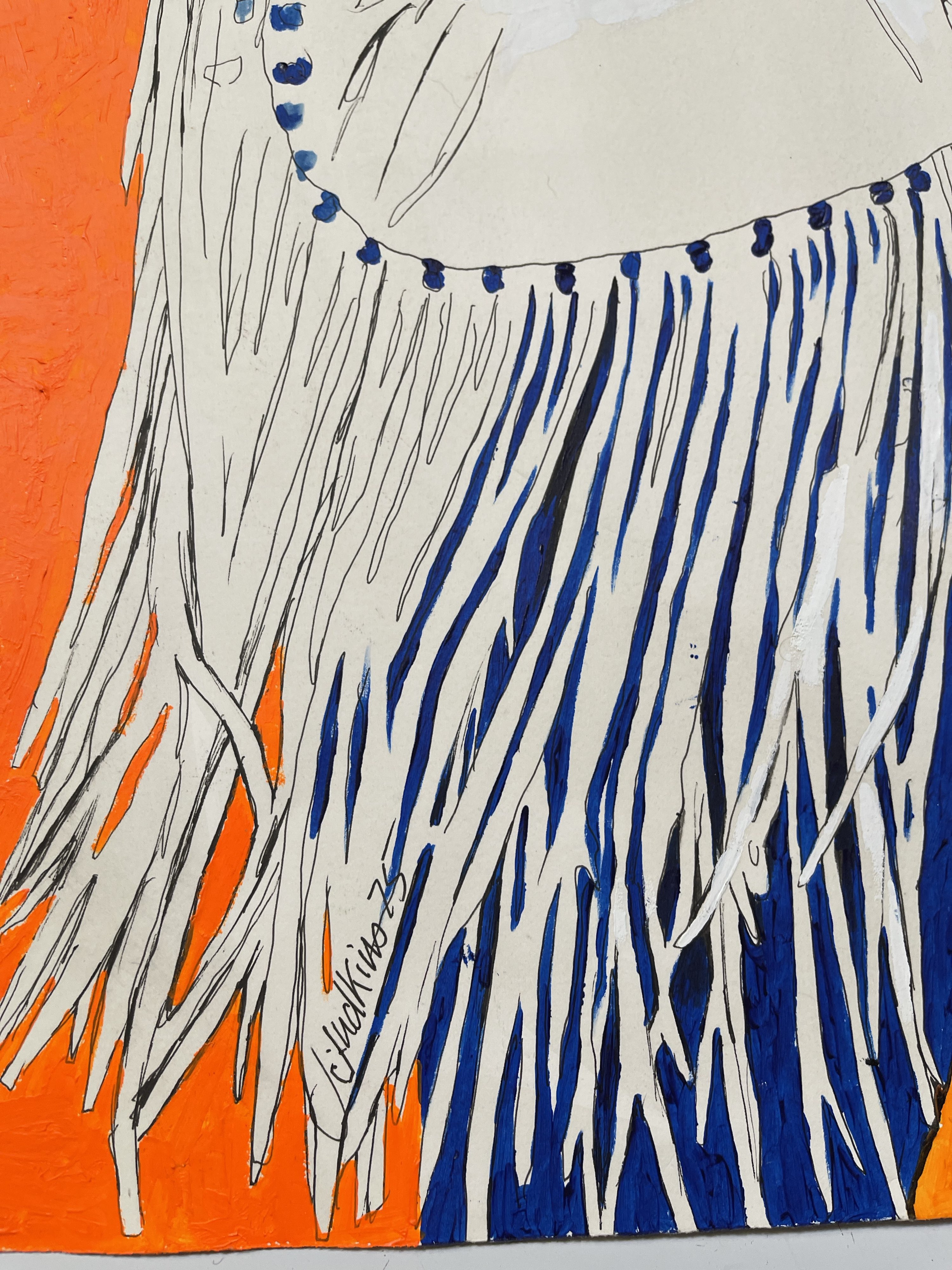 Lot 263 - JIMI HENDRIX - HAND PAINTED POSTER.