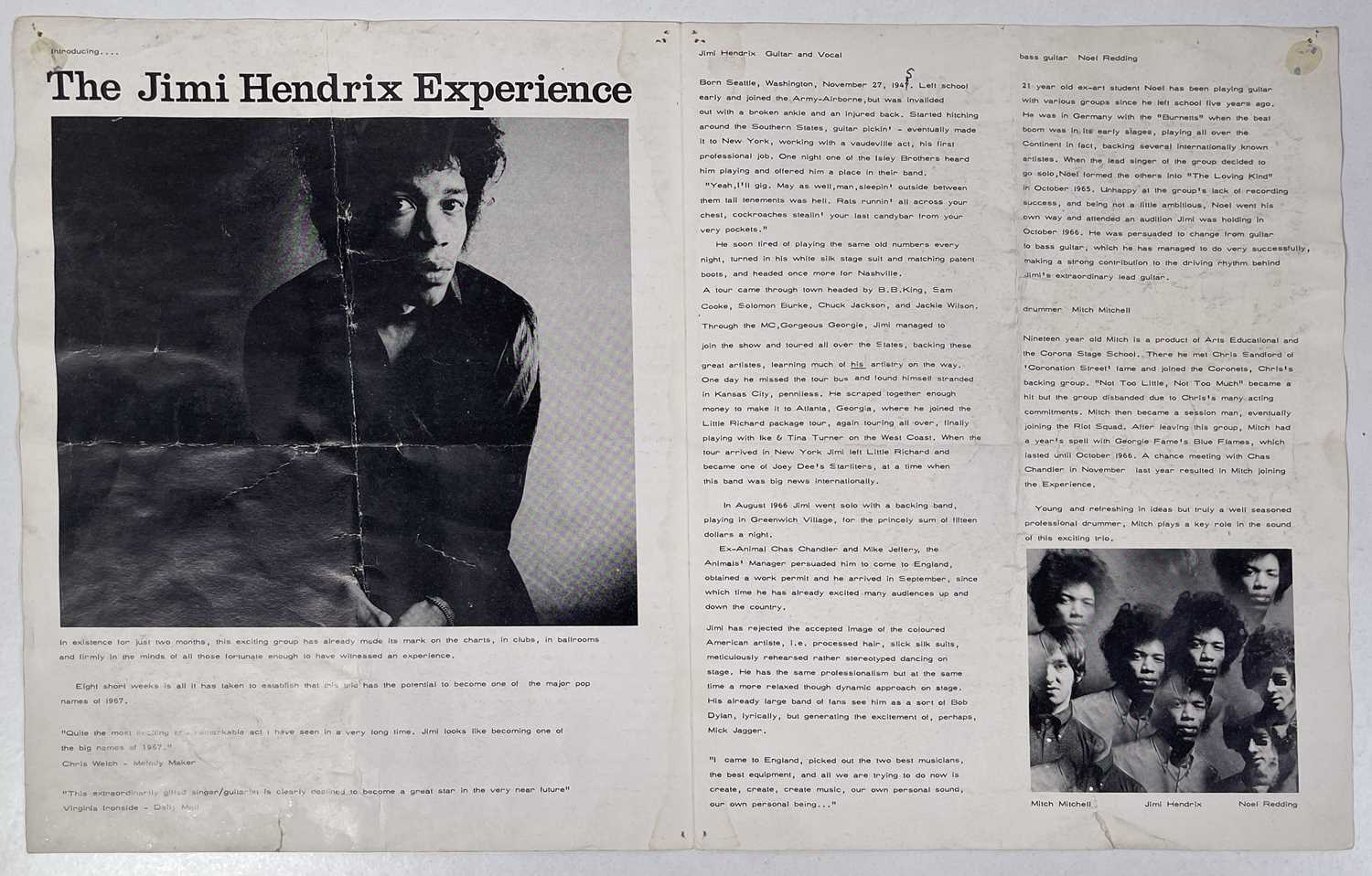 Lot 442 - JIMI HENDRIX - A SIGNED PROMOTIONAL BOOKLET