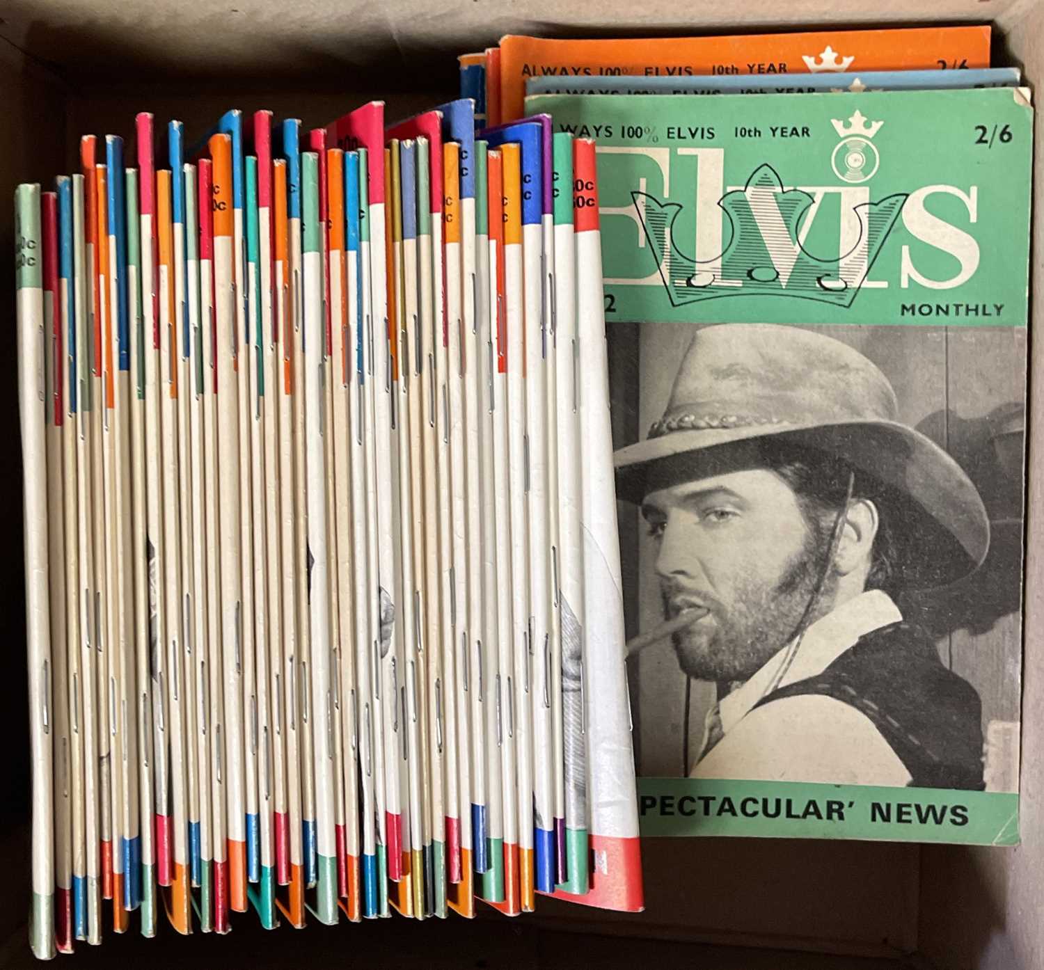 Lot 355 - ELVIS MONTHLY MAGAZINES INC EARLY EDITIONS.