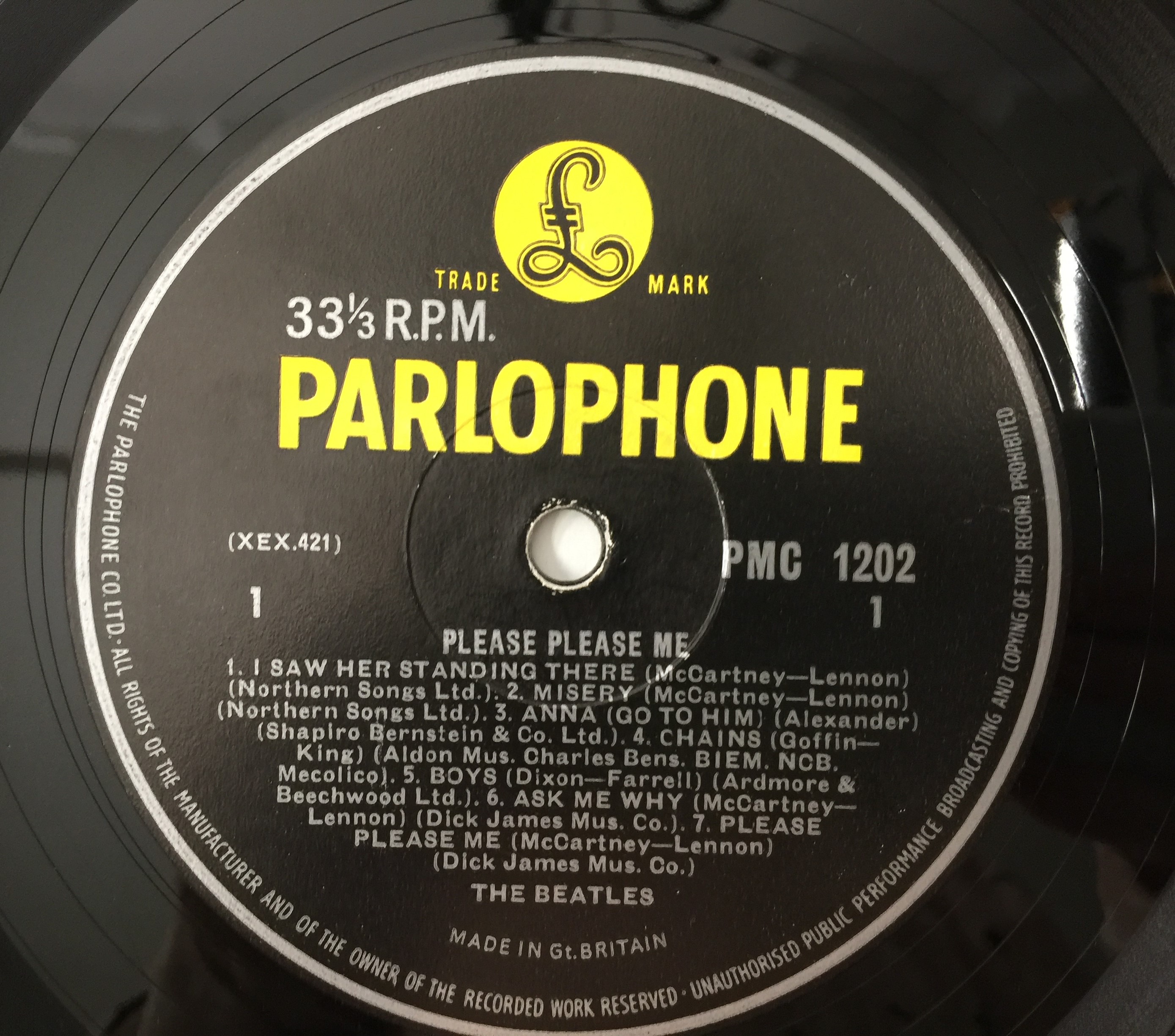 Lot 967 - THE BEATLES - PLEASE PLEASE ME (PMC 1202