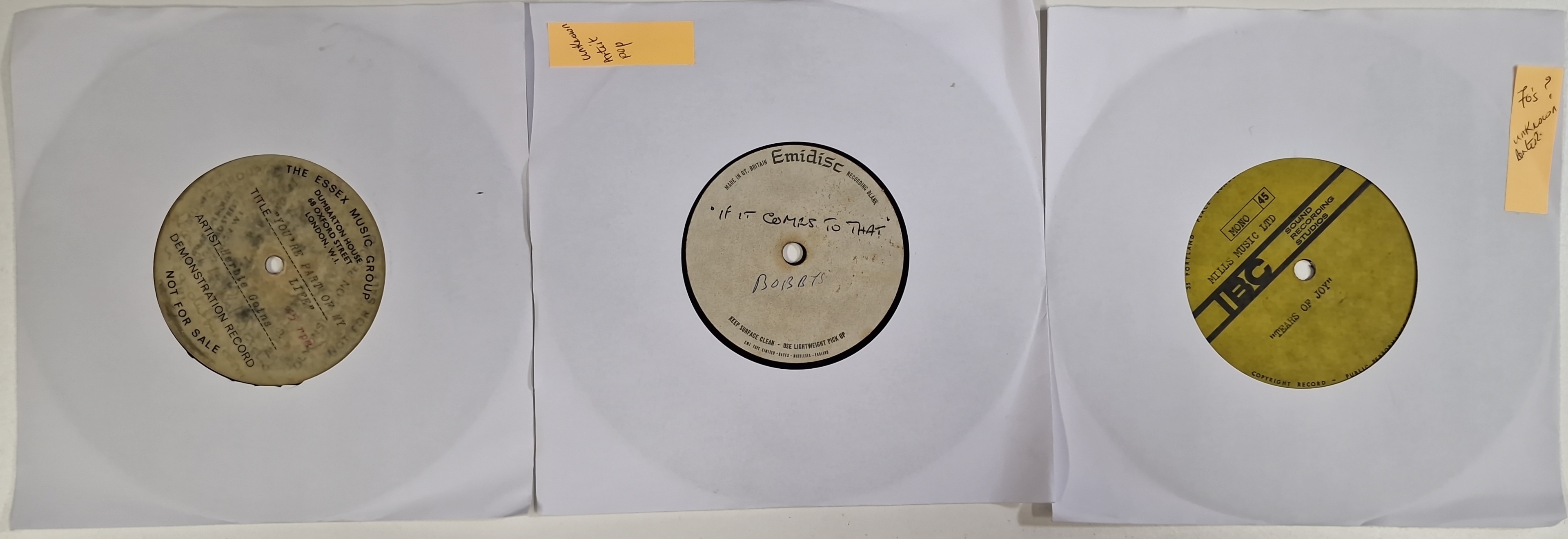 Lot 1091 - 7" ACETATE ARCHIVE - LARGELY 60s RECORDING
