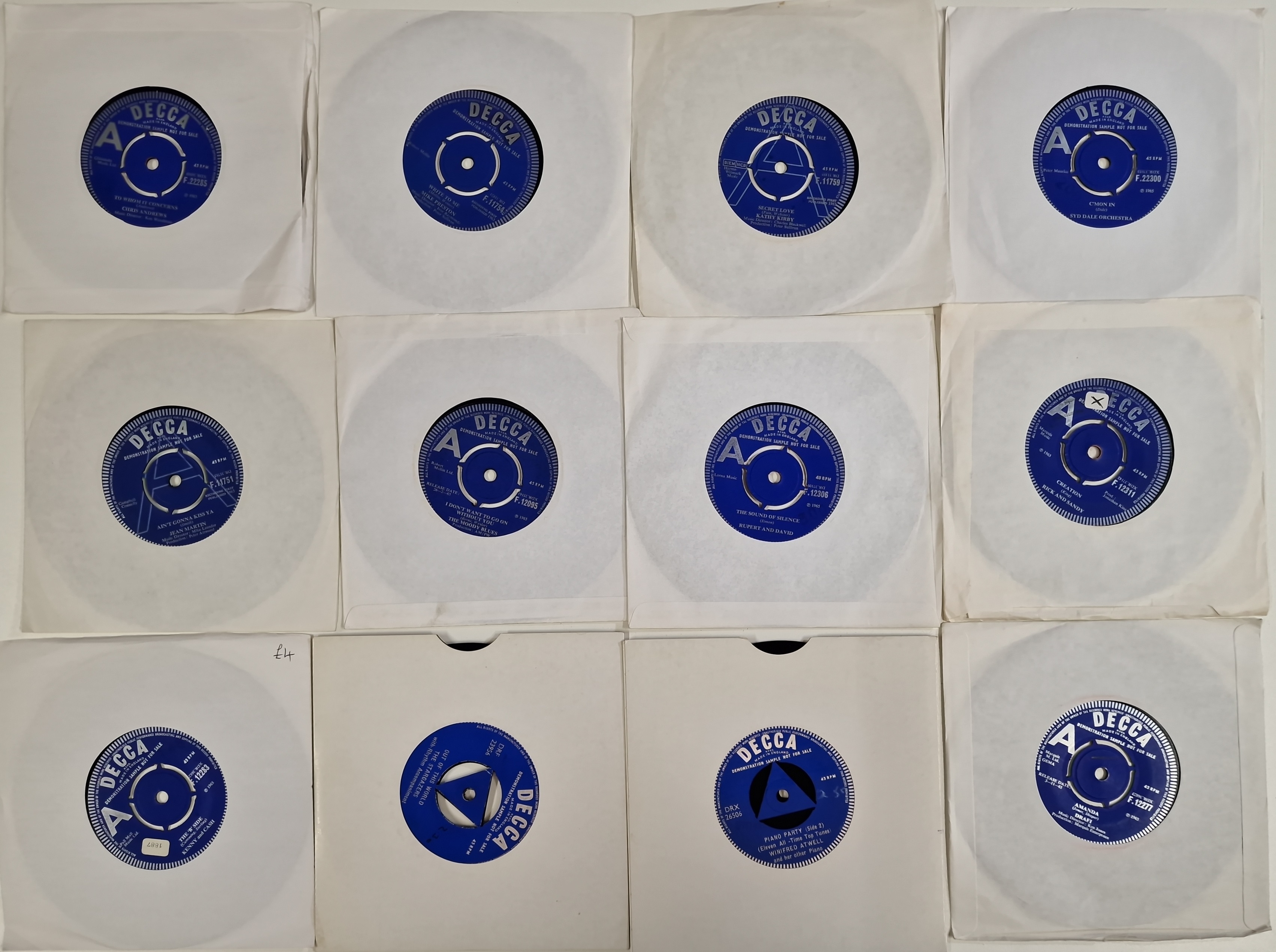 Lot 1110 - DECCA 7" DEMOS (1957-1966)