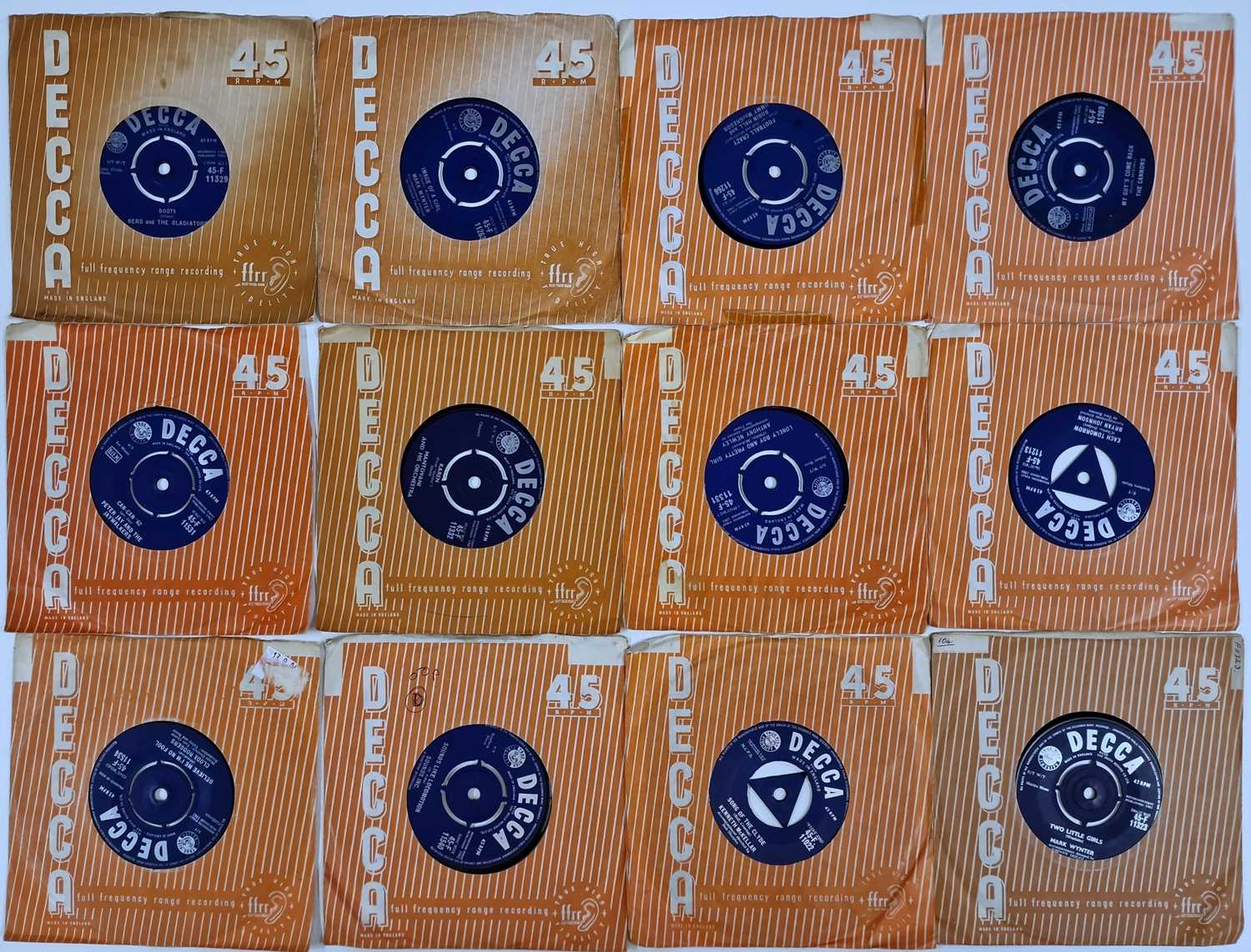Lot 1116 - DECCA - 7" COLLECTION (1954-'62 RELEASES)