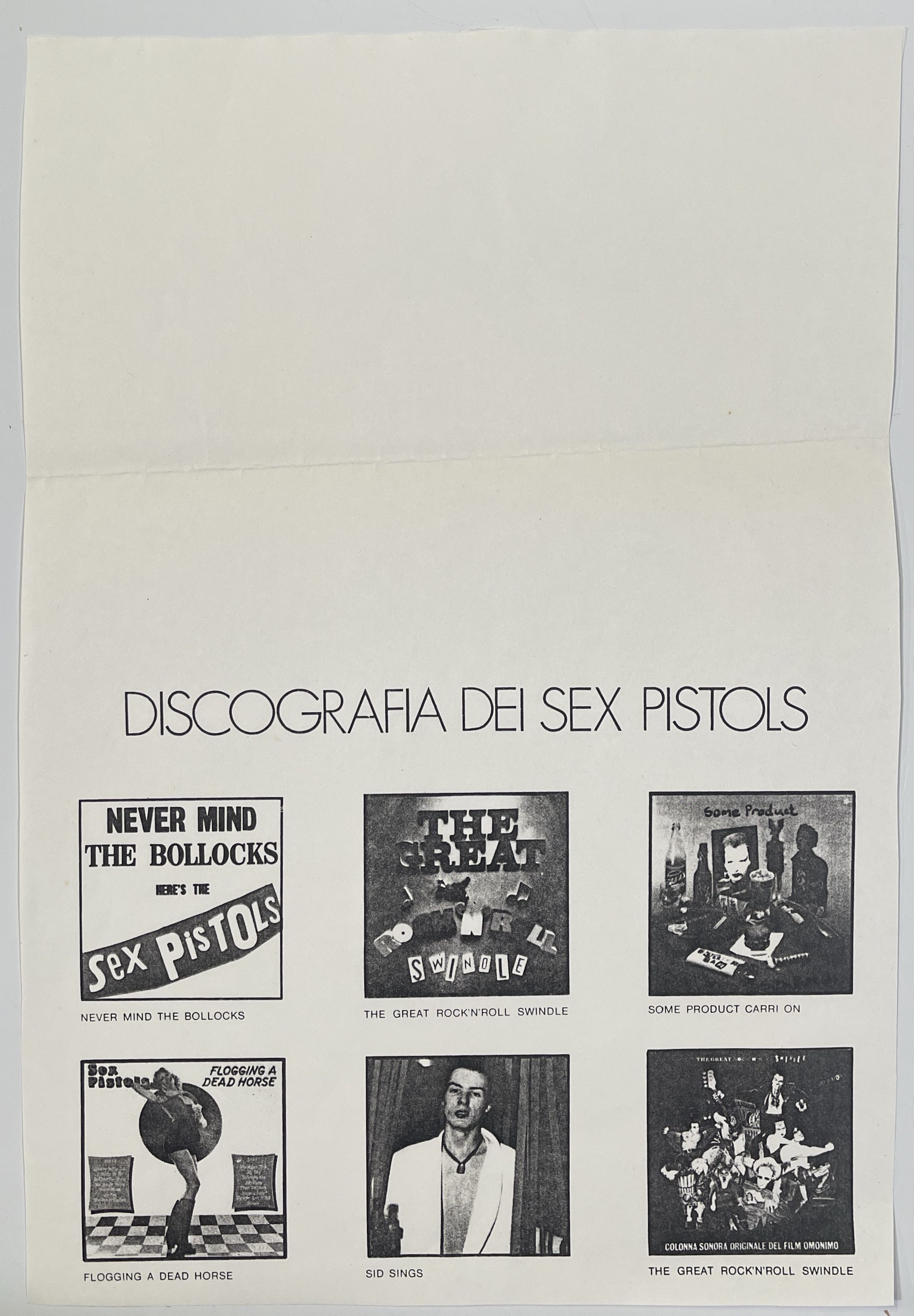 Lot 82 The Sex Pistols Original Italian Press Kit