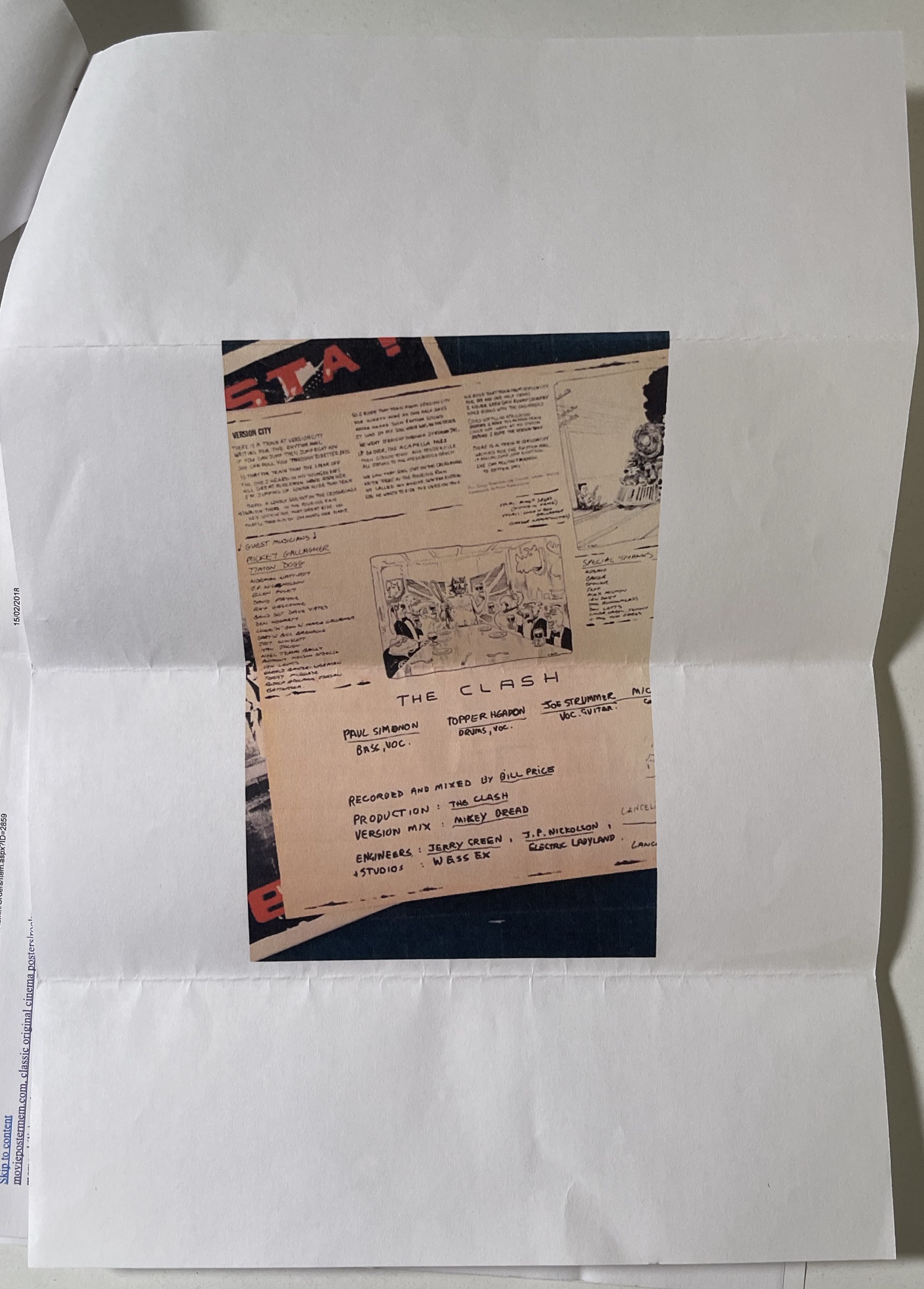 Lot 39 - THE CLASH - ORIGINAL STEVE BELL ARTWORK FROM