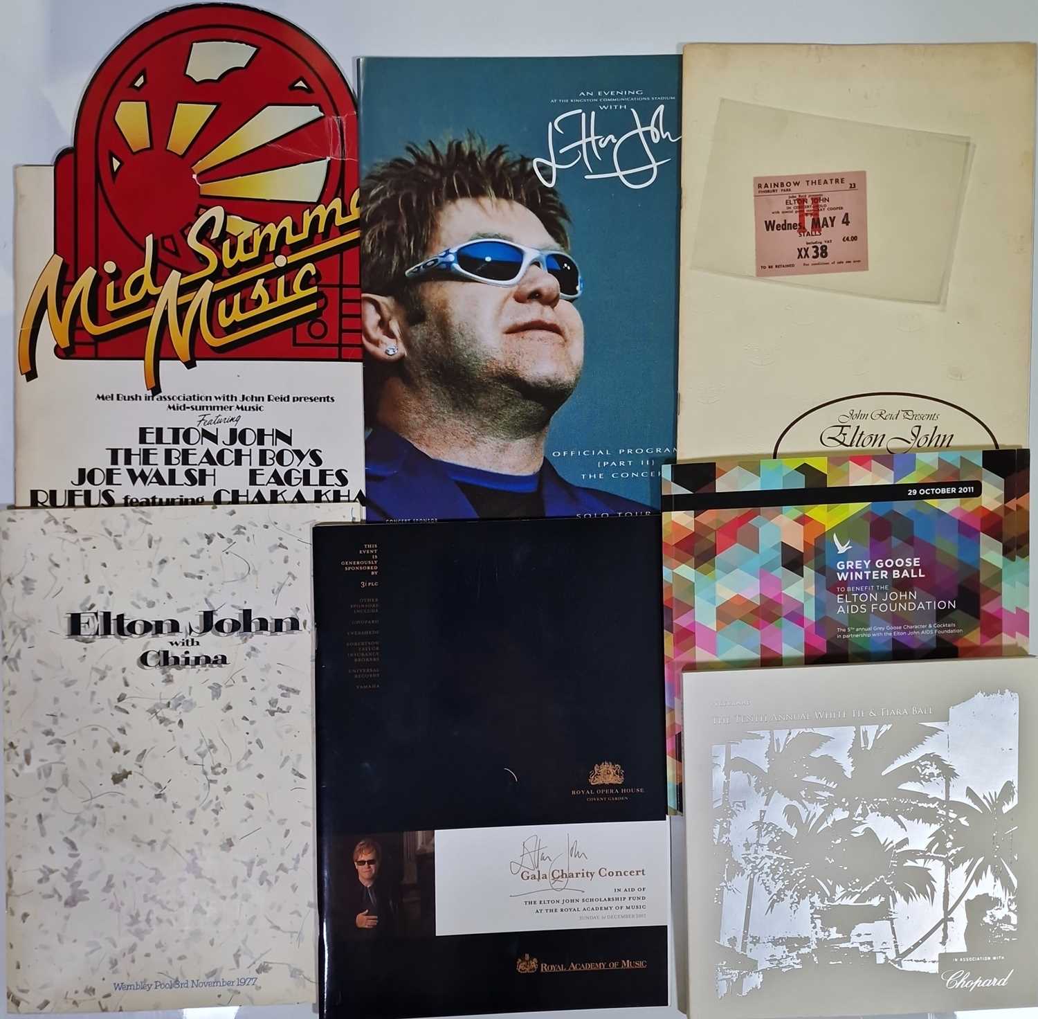 Lot 8 - ELTON JOHN - CONCERT PROGRAMME COLLECTION.