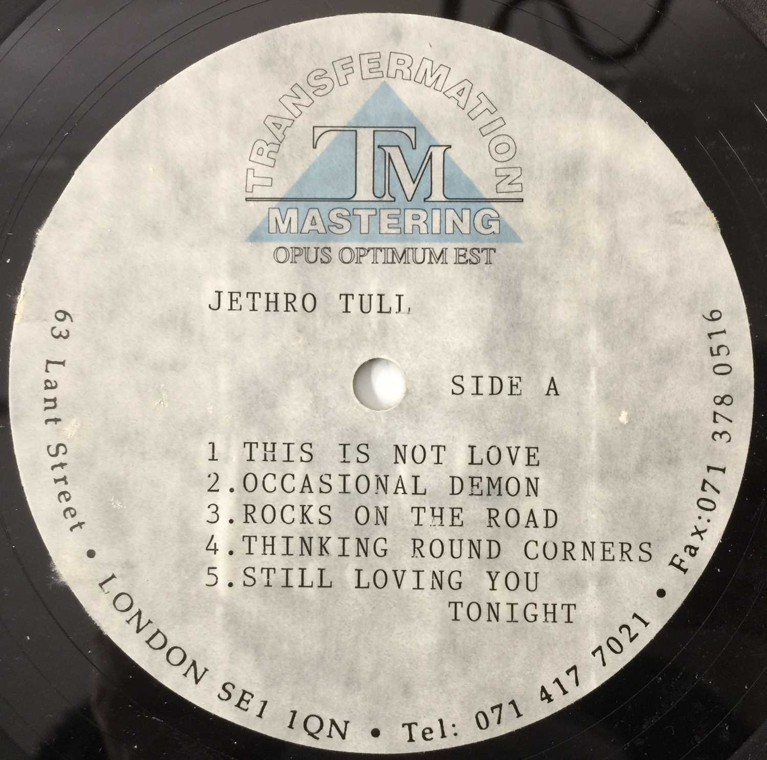 Lot 74 - JETHRO TULL - ACETATE CONTAINING 10 TRACKS