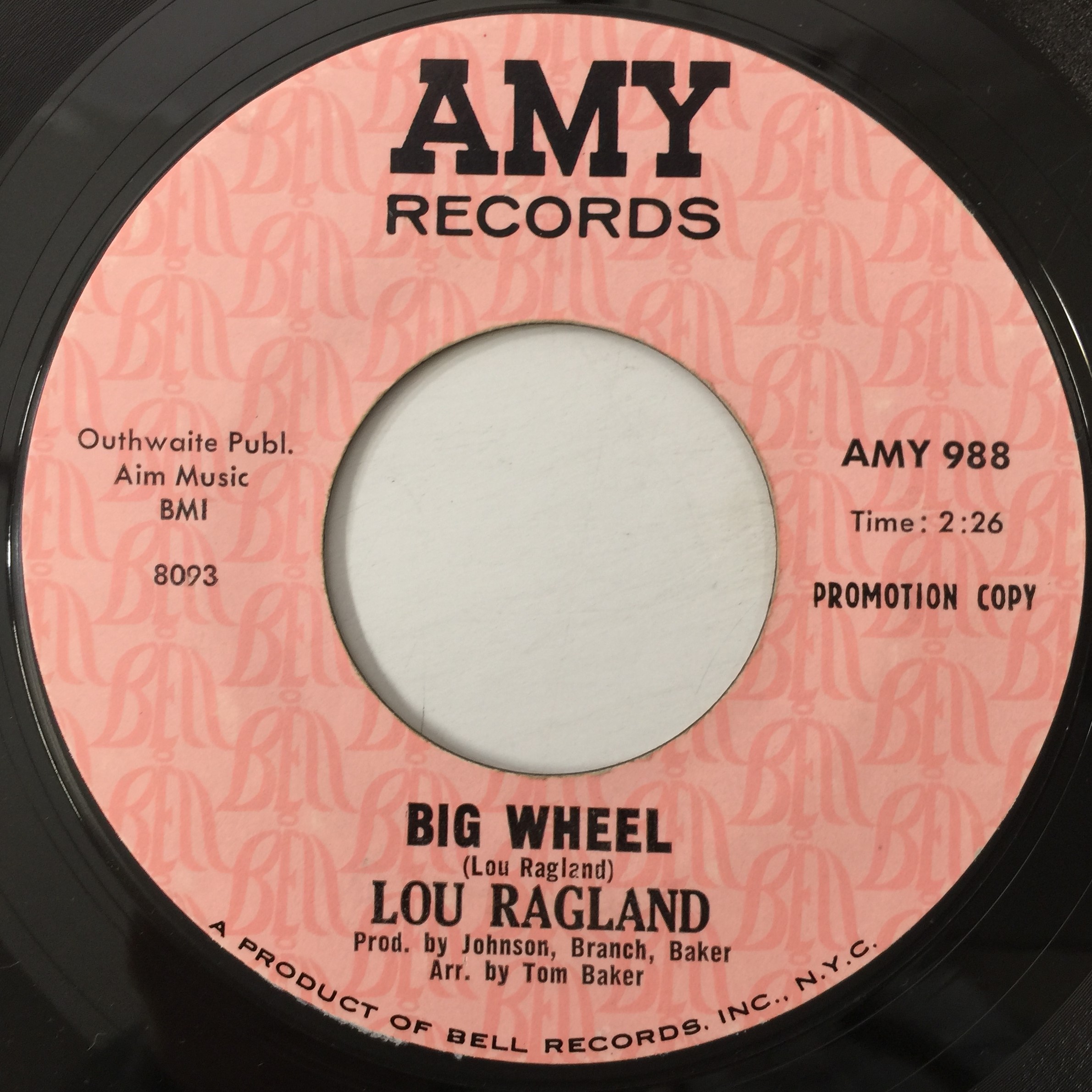 Lot 210 - LOU RAGLAND - I TRAVEL ALONE 7" (PROMO - AMY