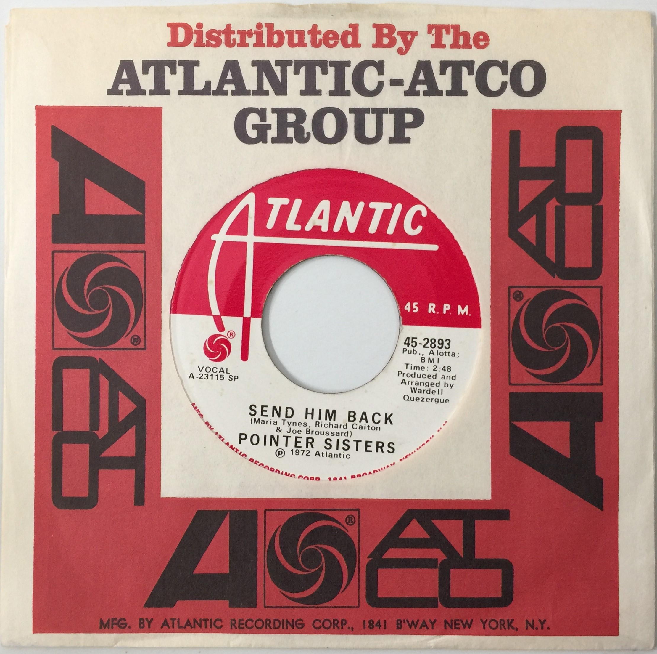 Lot 211 - POINTER SISTERS - SEND HIM BACK 7" (ATLANTIC
