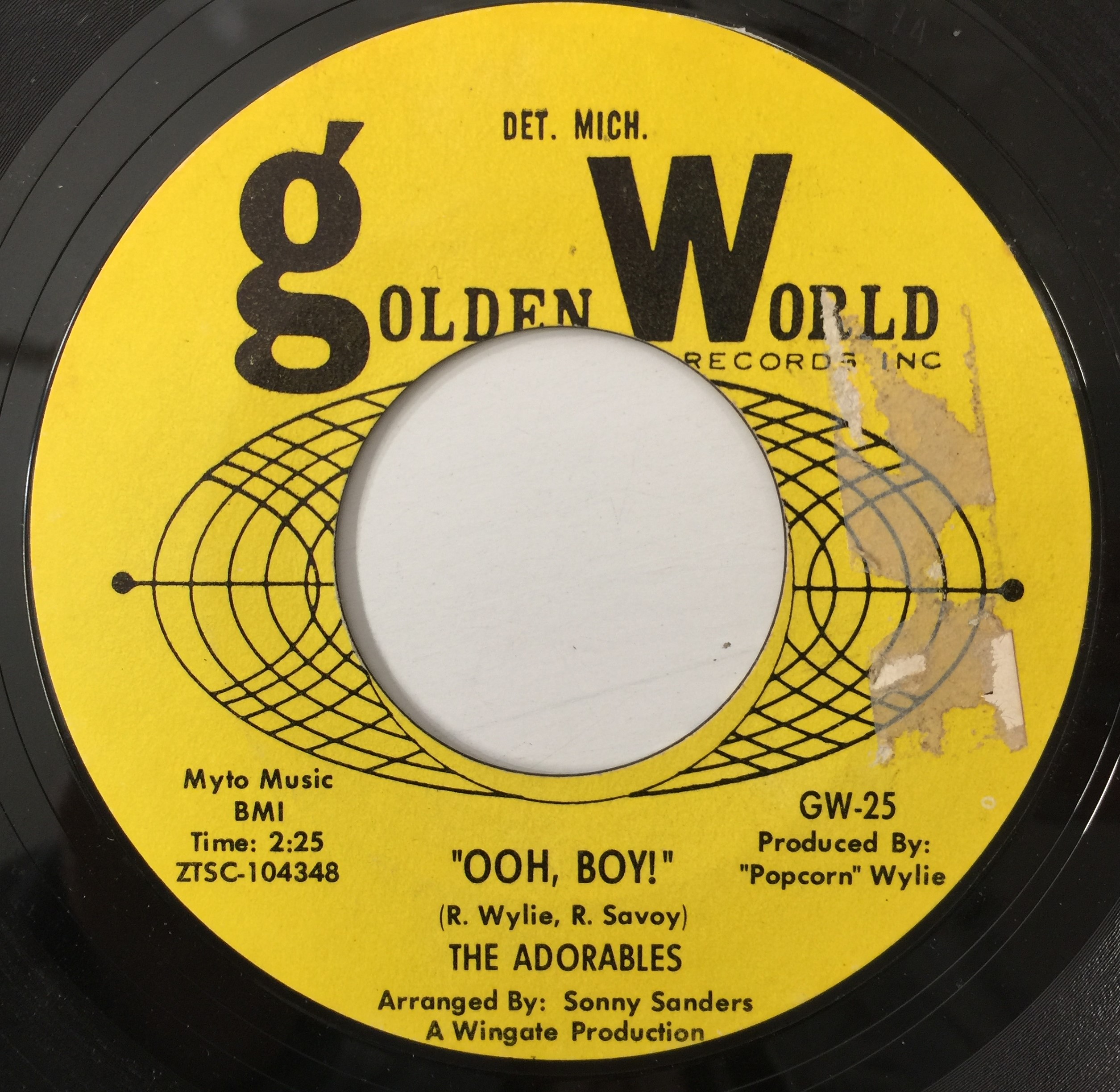 Lot 20 - THE ADORABLES - OOH BOY/ DEVIL IN HIS EYES 7"