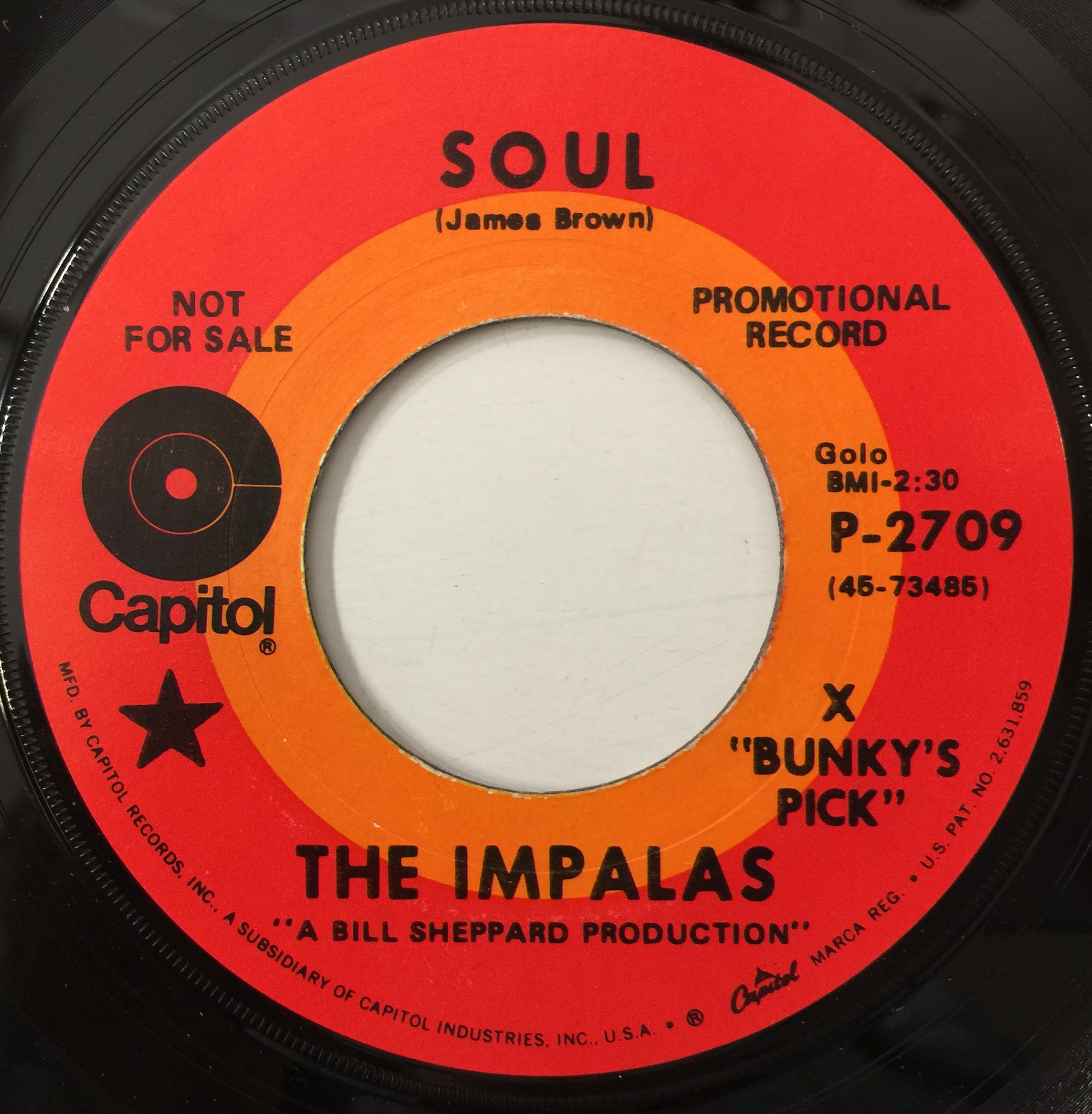 Lot 226 - THE IMPALAS - SPEED UP 7" (PROMO - CAPITOL P-