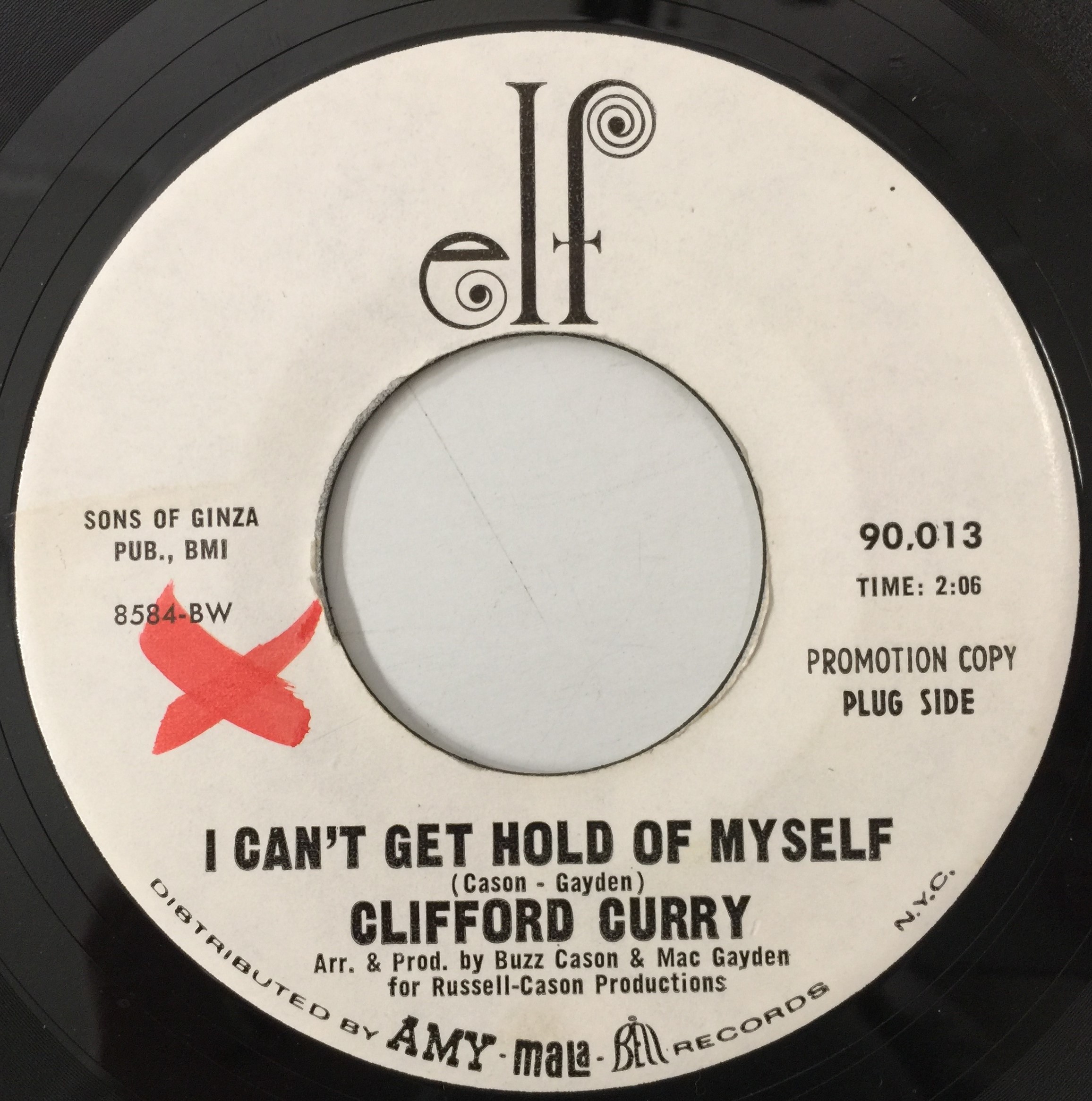Lot 59 - CLIFFORD CURRY - I CAN'T GET HOLD OF MYSELF 7"