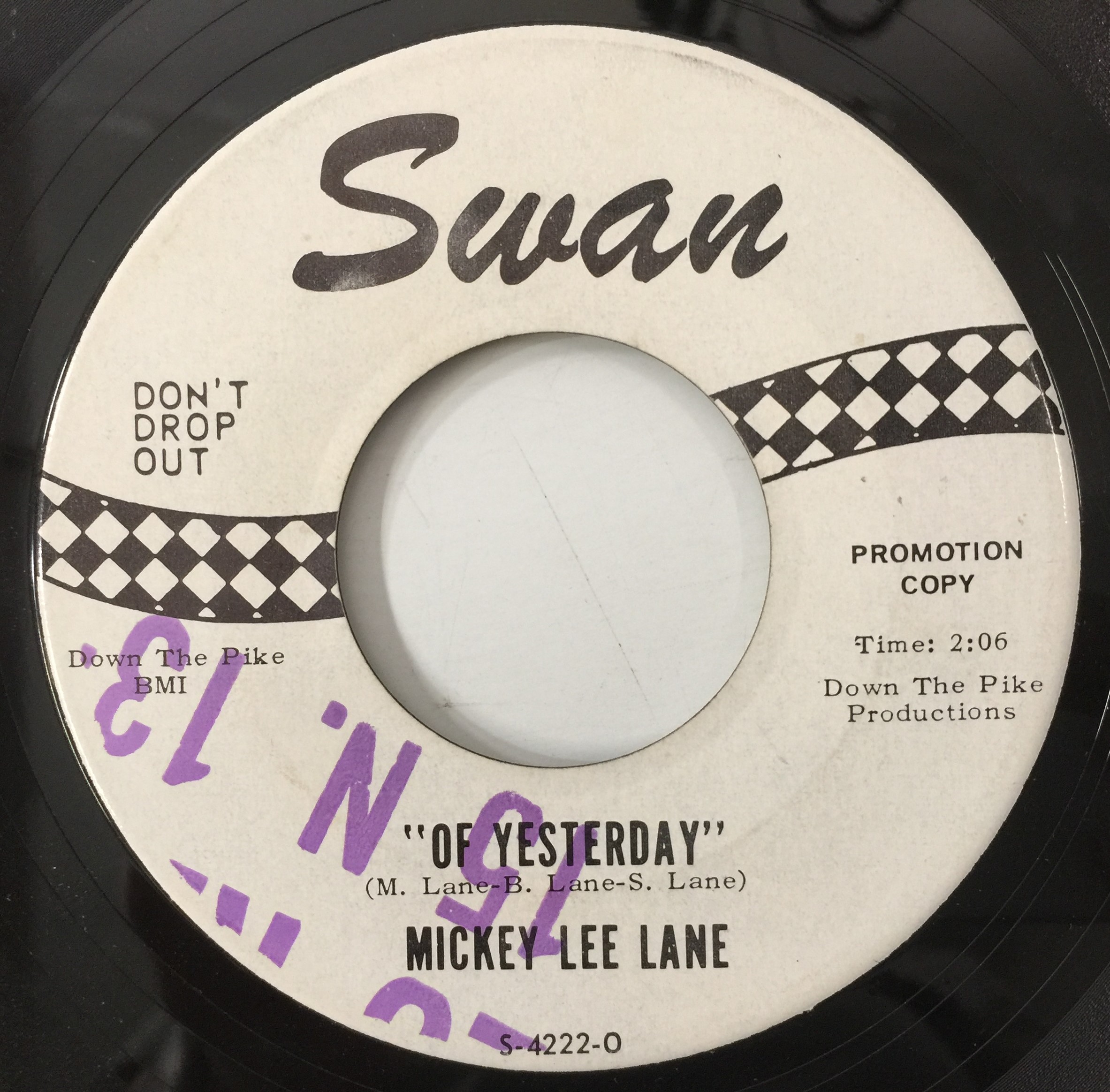 Lot 60 - MICKEY LEE LANE - HEY SAH-LO-NEY 7" (PROMO