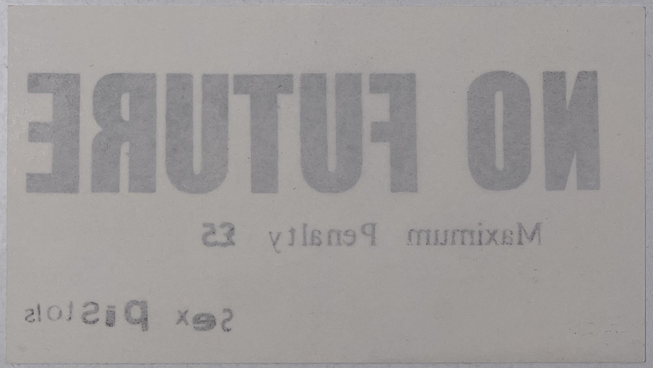 Lot 102 The Sex Pistols No Future Original Sticker