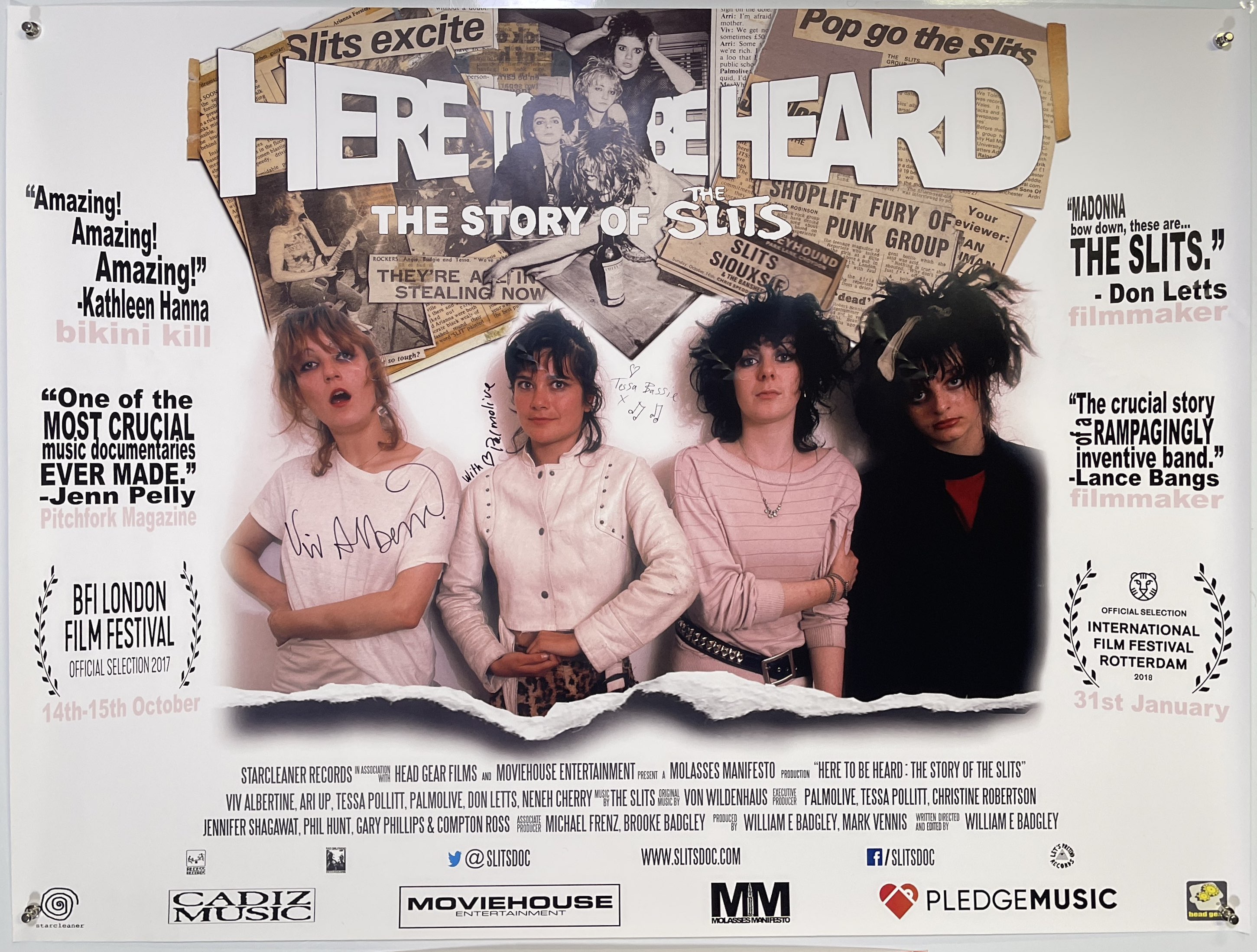 Lot 53 - THE SLITS - ORIGINAL PROMO POSTER / SIGNED UK