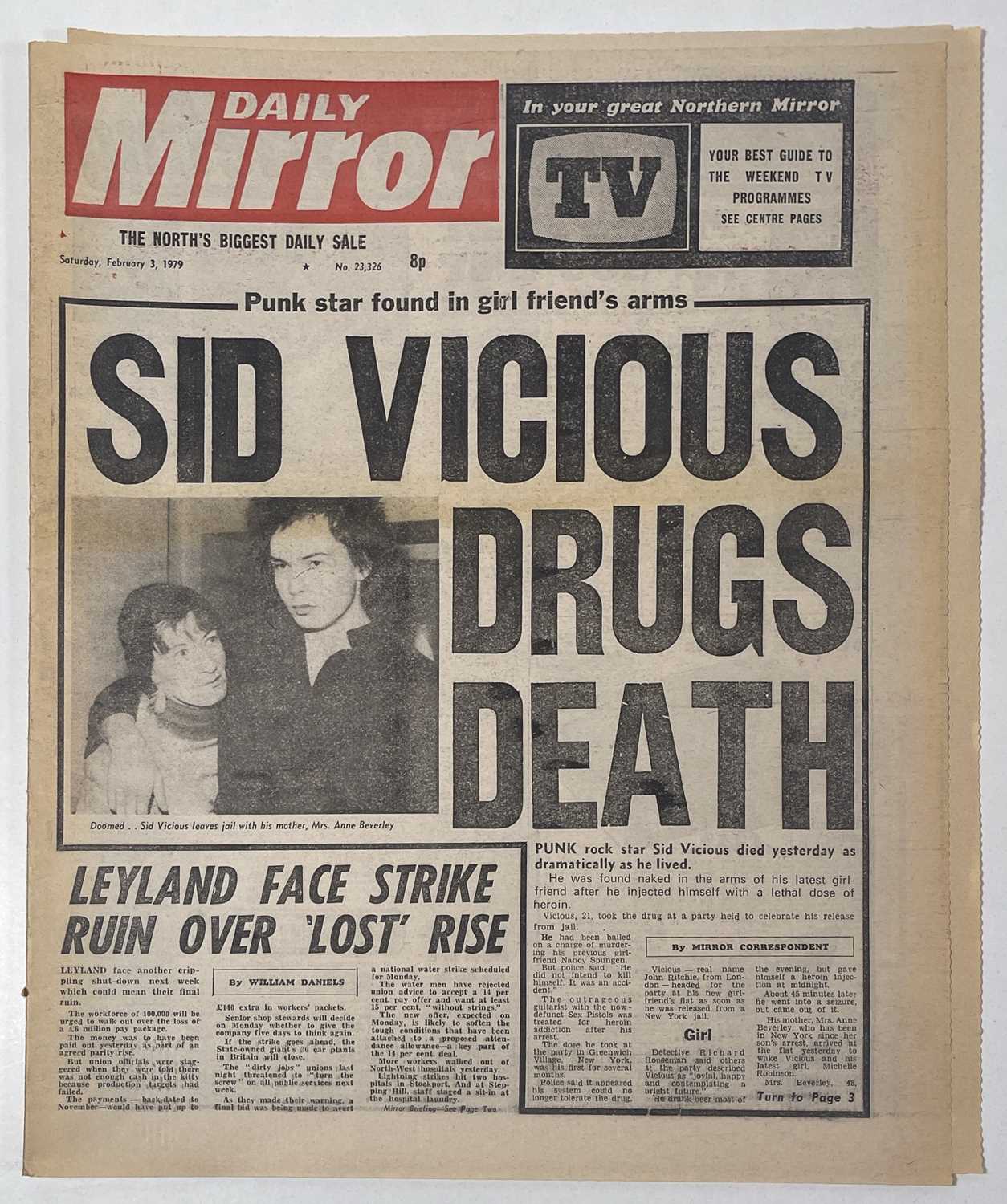 Lot 127 The Sex Pistols Sid Vicious Original Death