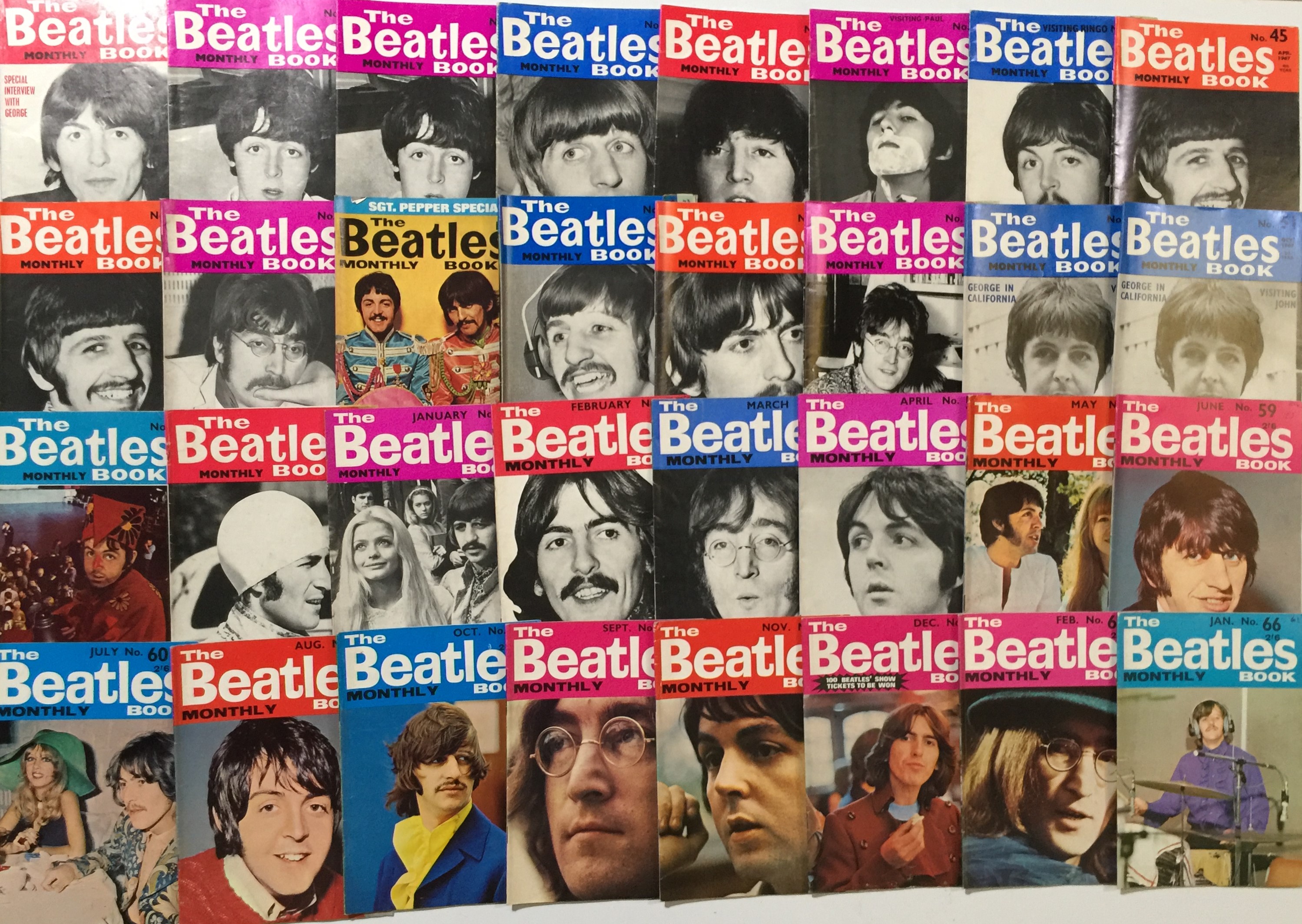 Lot 126 - THE BEATLES - A FULL SET OF MONTHLY BOOKS.