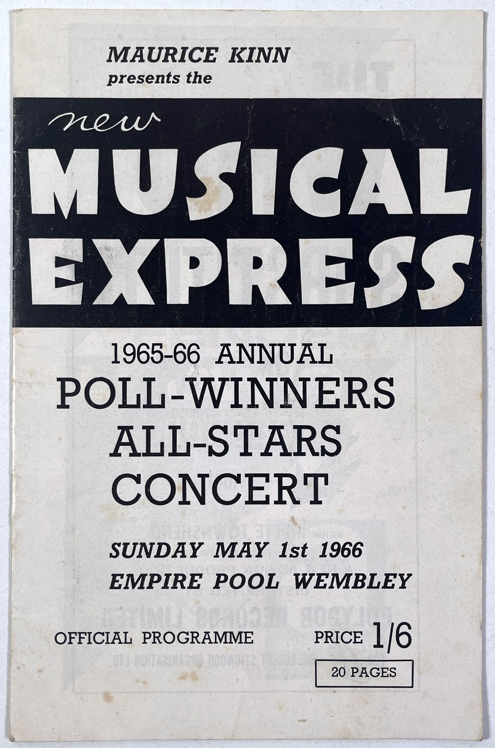 Lot 269 - THE BEATLES - 1966 NME POLL WINNERS CONCERT