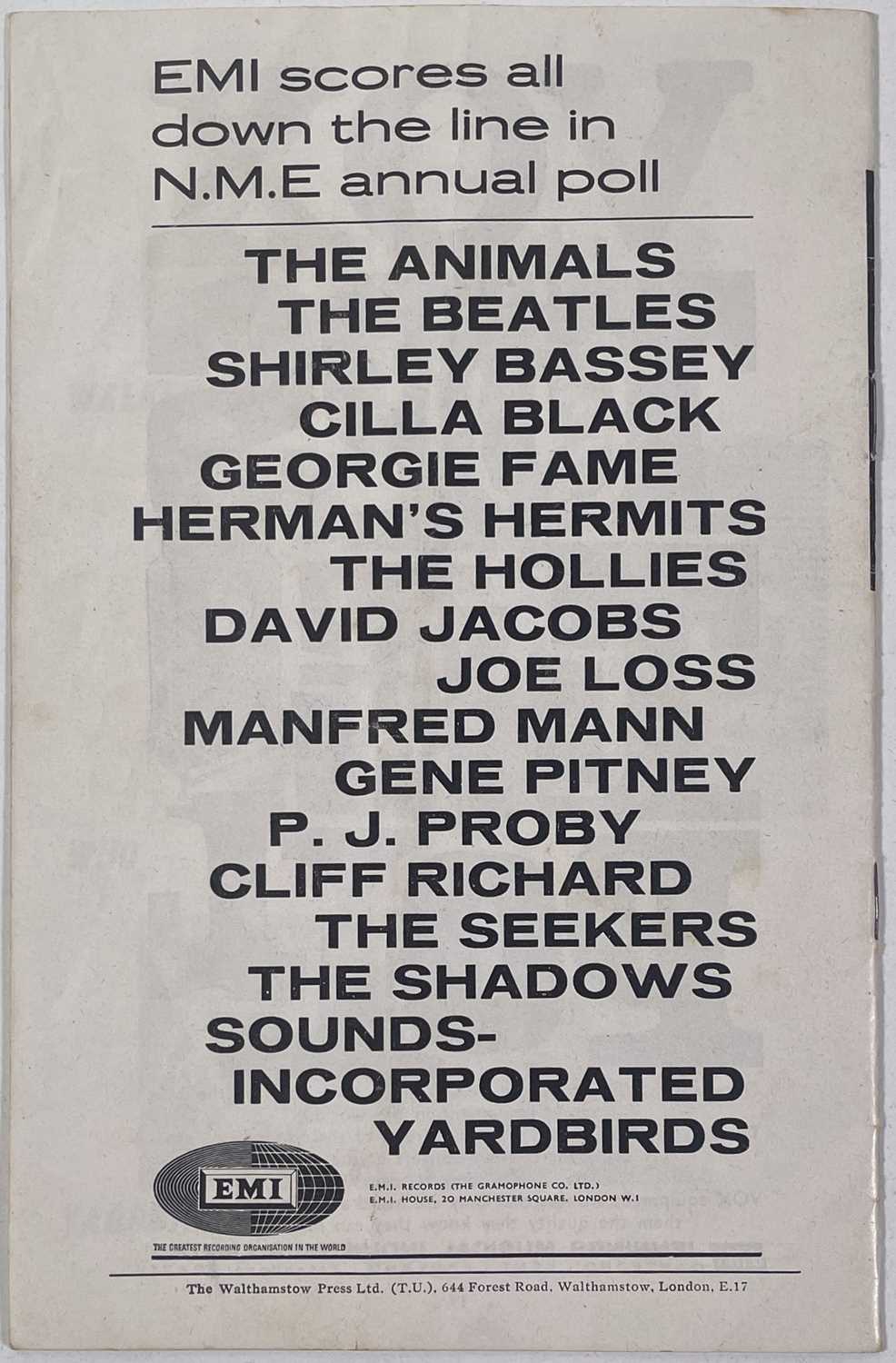 Lot 269 - THE BEATLES - 1966 NME POLL WINNERS CONCERT