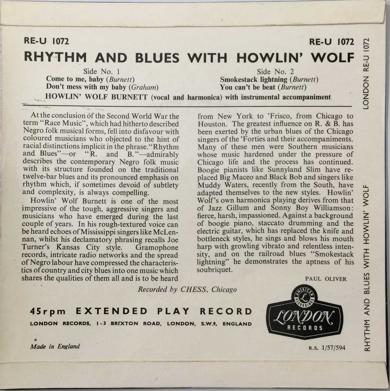 Lot 132 - HOWLIN' WOLF - RHYTHM AND BLUES WITH HOWLIN'