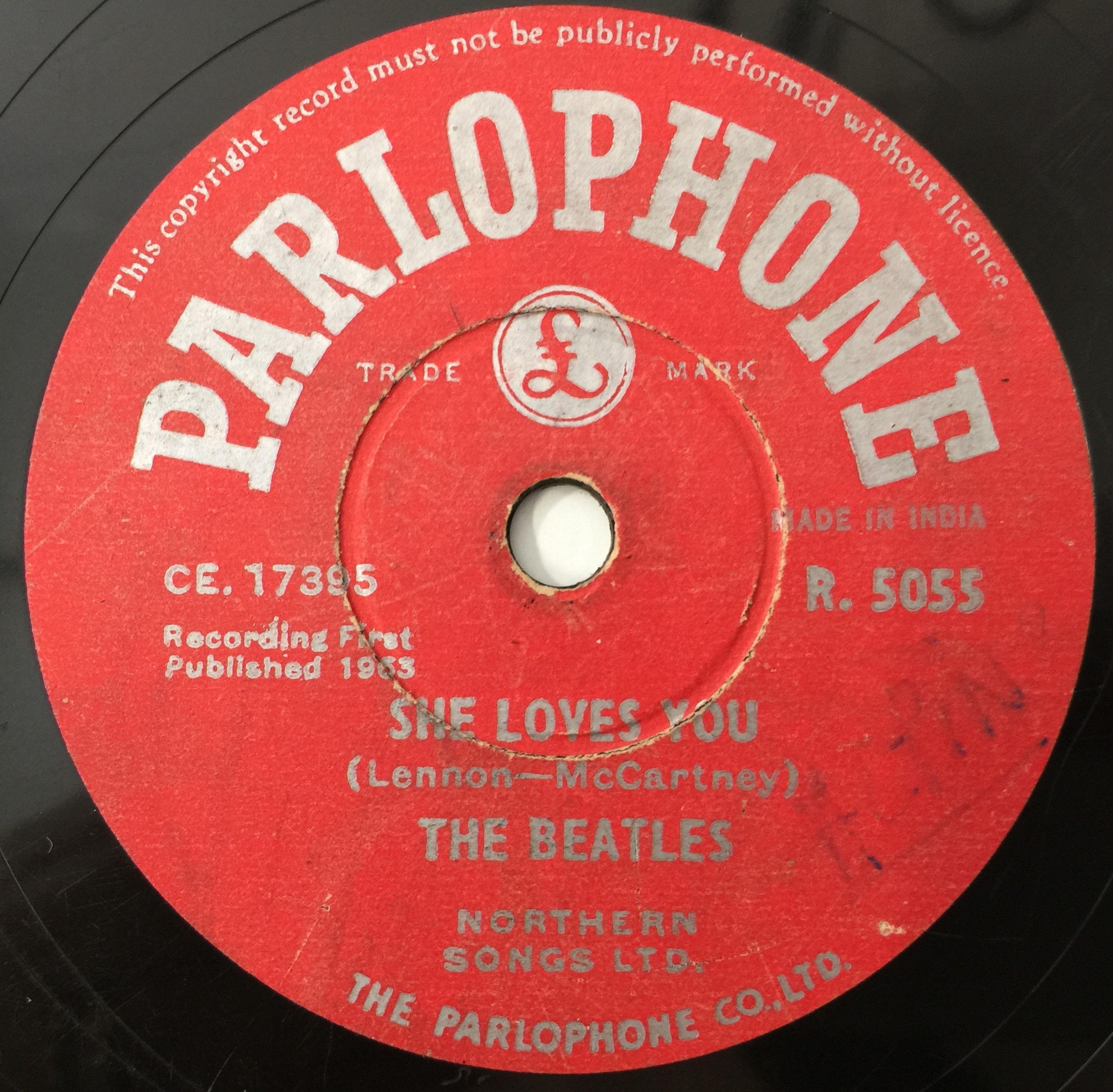 Lot 74 - THE BEATLES - SHE LOVES YOU - ORIGINAL INDIAN