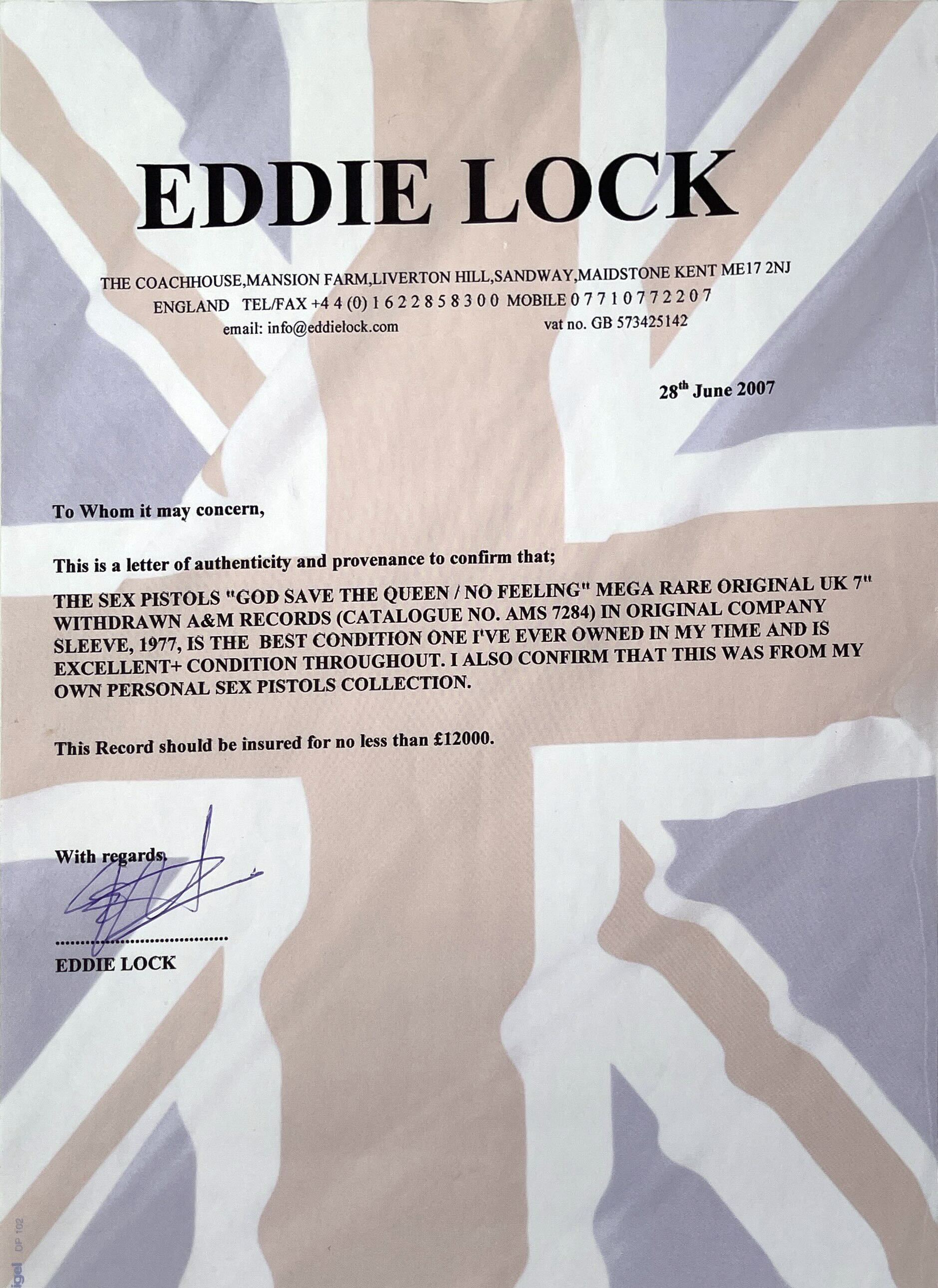 Lot 278 Sex Pistols God Save The Queen 7