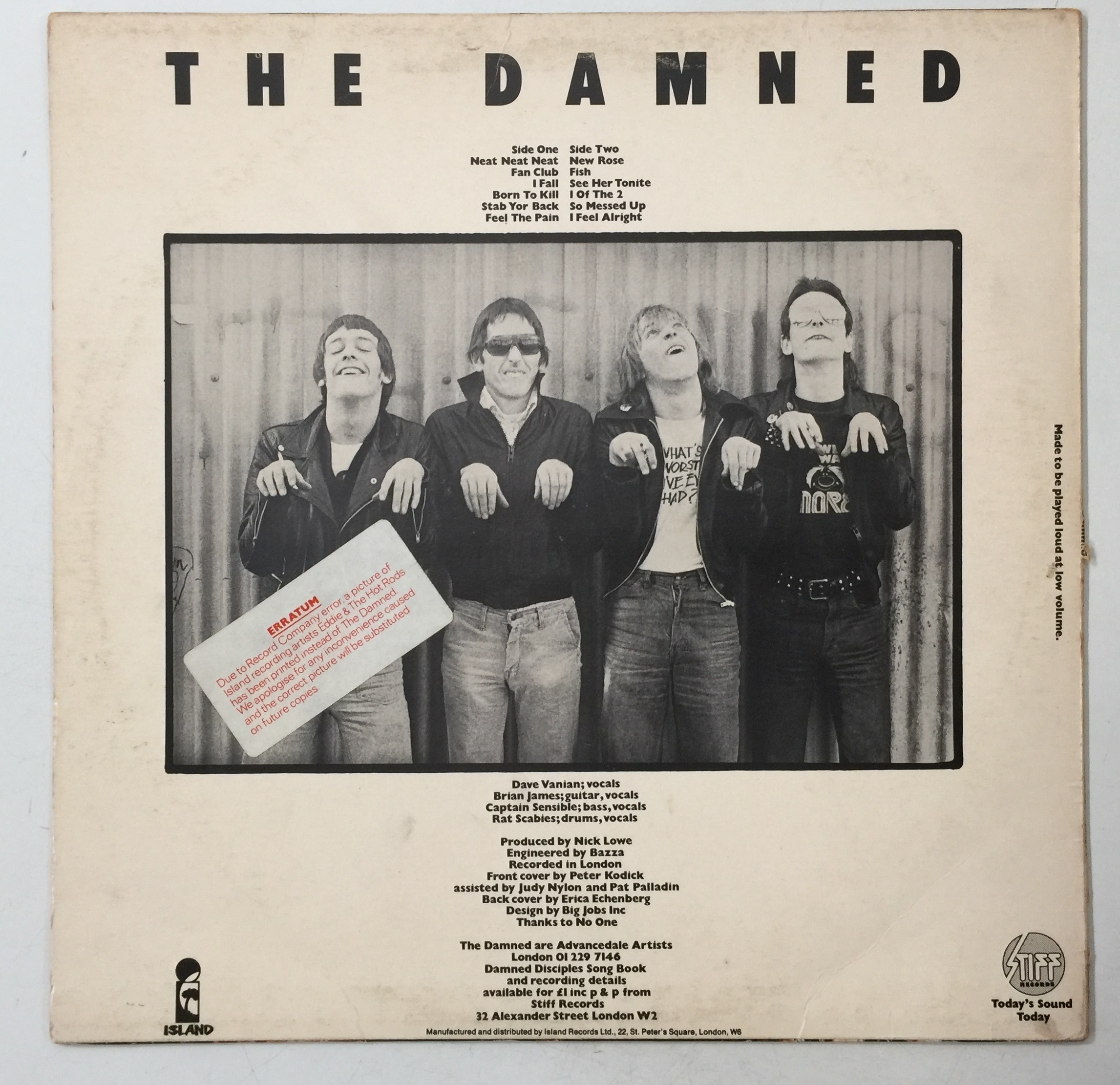 Lot 271 - THE DAMNED - DAMNED DAMNED DAMNED LP (SEEZ 1