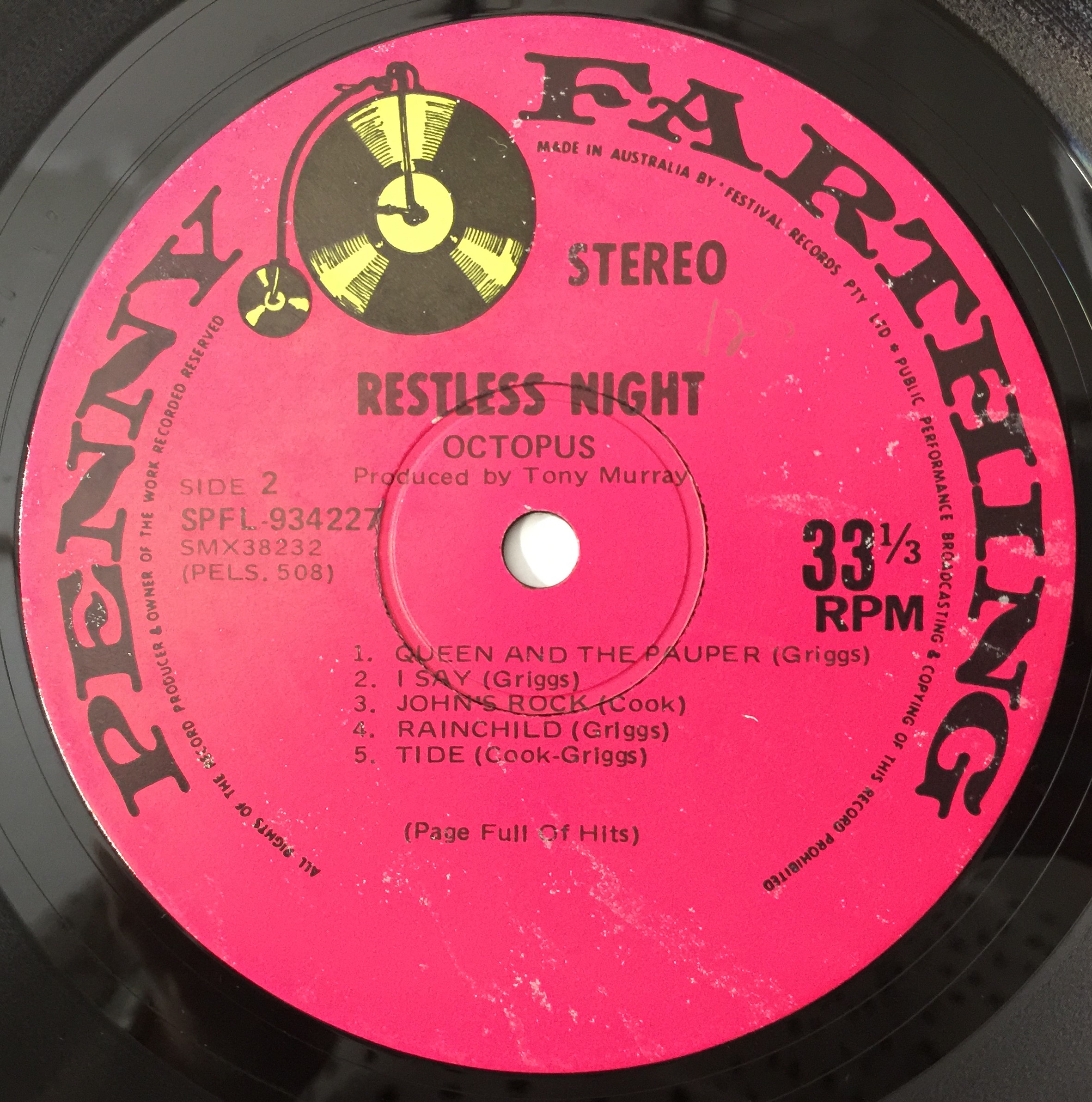 Lot 14 - OCTOPUS - RESTLESS NIGHT LP (UK PSYCH-POP