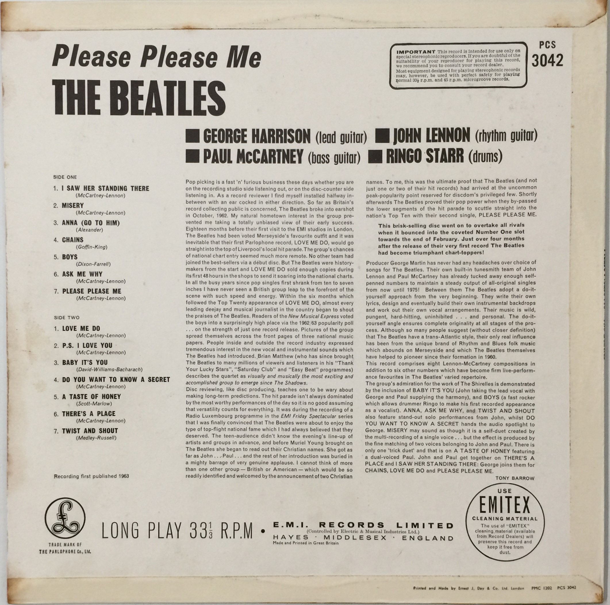 Lot 110 - THE BEATLES - PLEASE PLEASE ME LP (UK STEREO