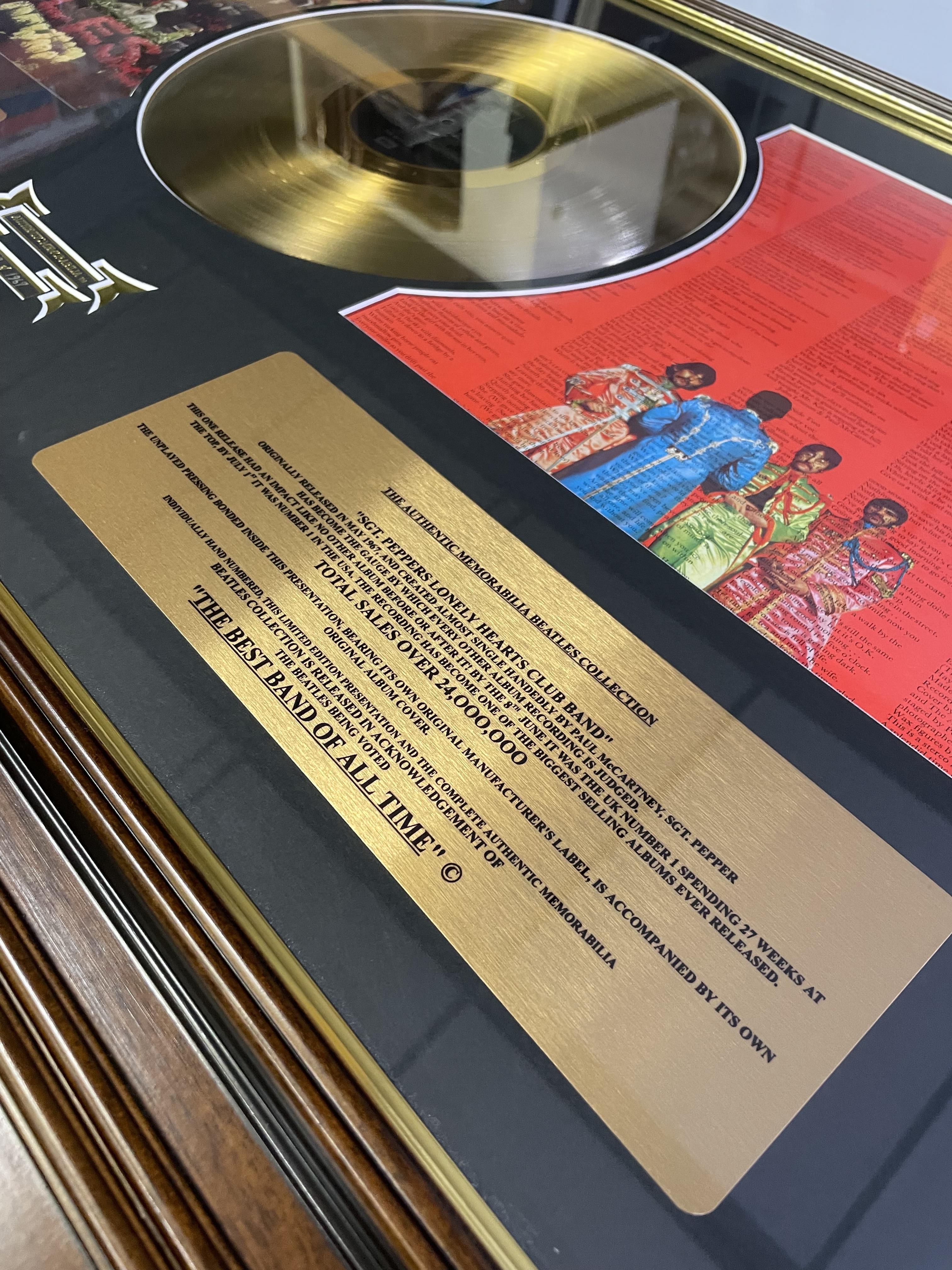 Lot 253 - THE BEATLES - LIMITED EDITION 'GOLD DISC'