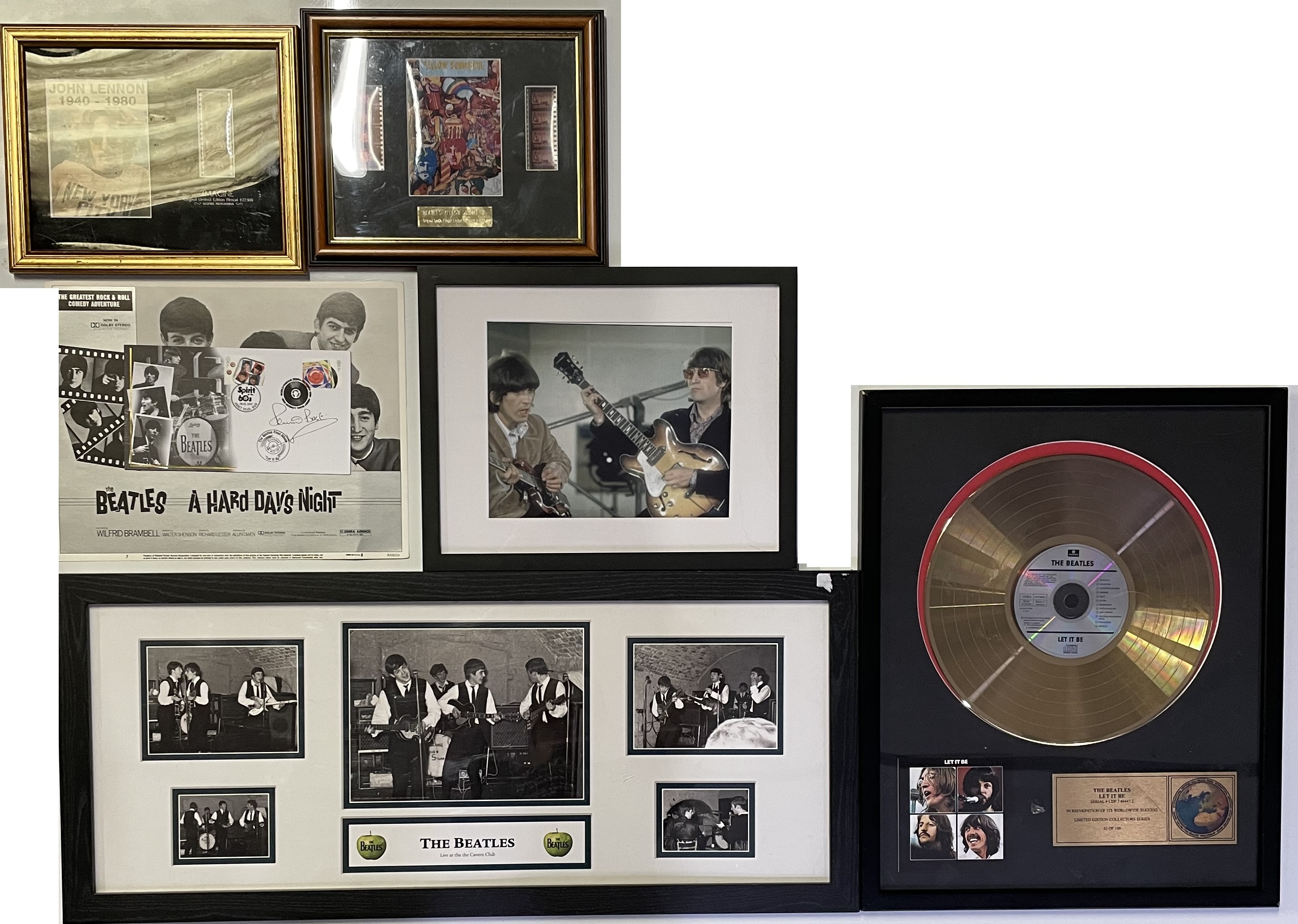 Lot 144 - THE BEATLES - FRAMED ITEMS AND EPHEMERA INC