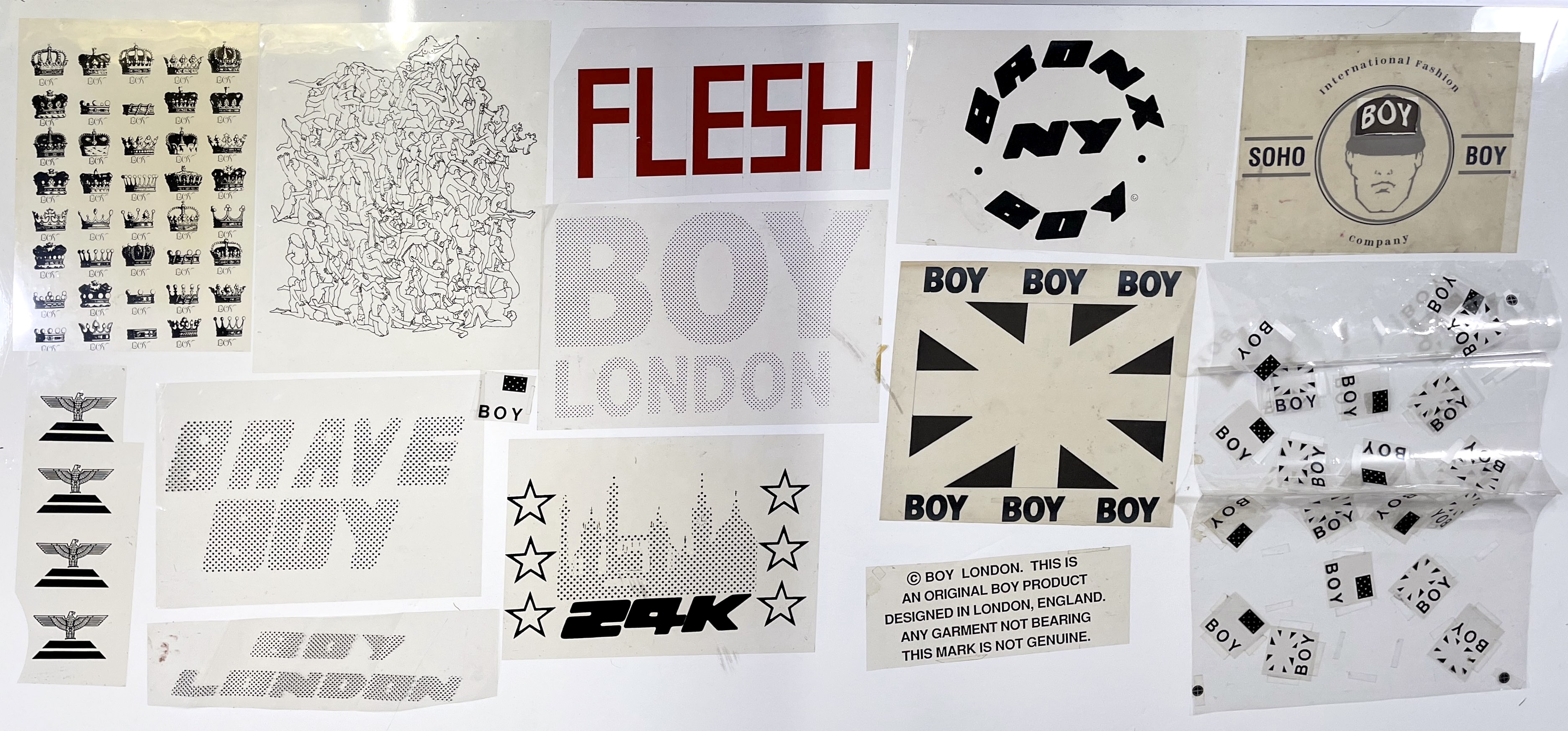 Lot 97 - BOY LONDON ARCHIVE - ORIGINAL BOY DESIGNS ON