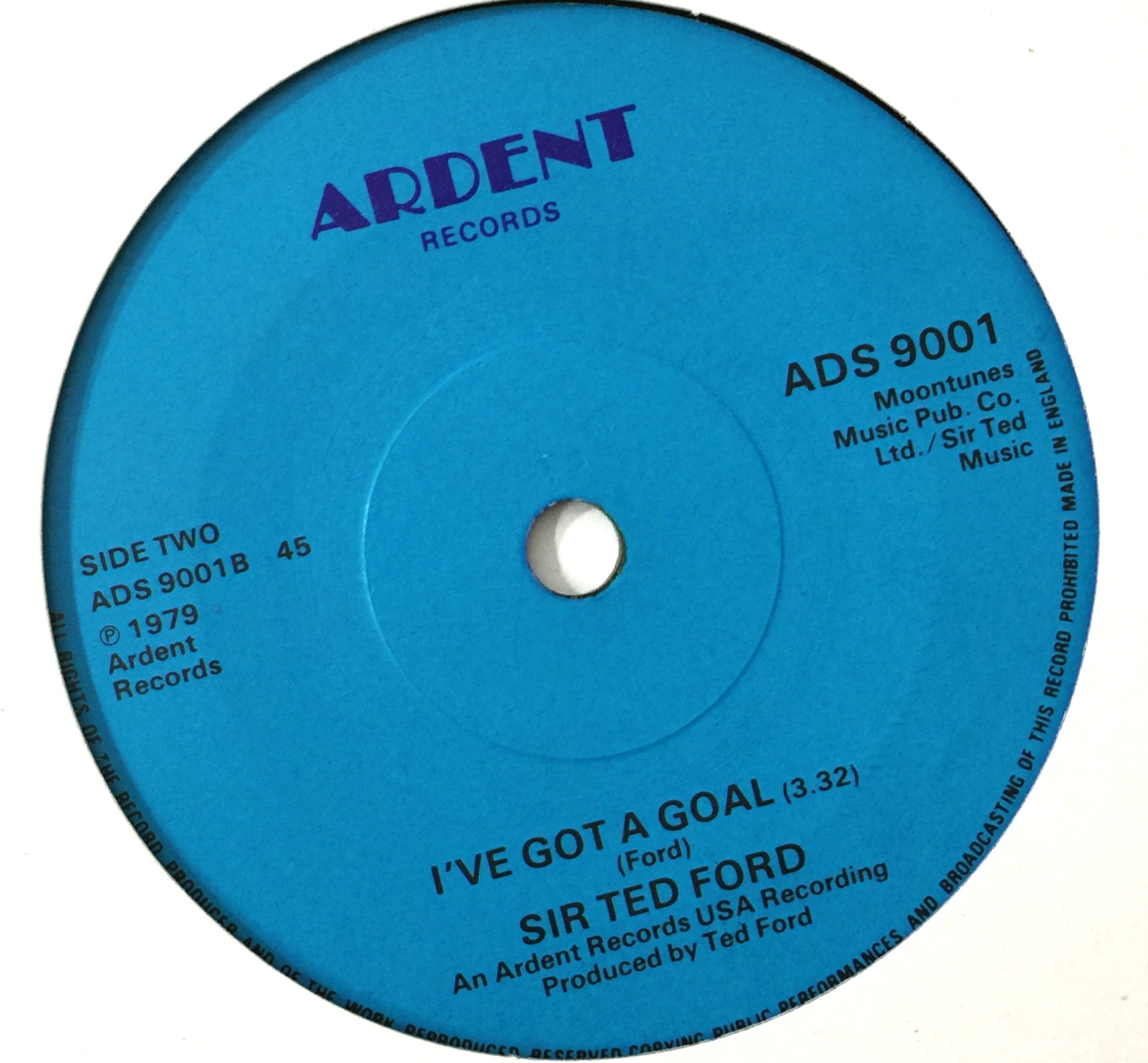 Lot 129 - SIR TED FORD - DISCO MUSIC/ I'VE GOT A GOAL
