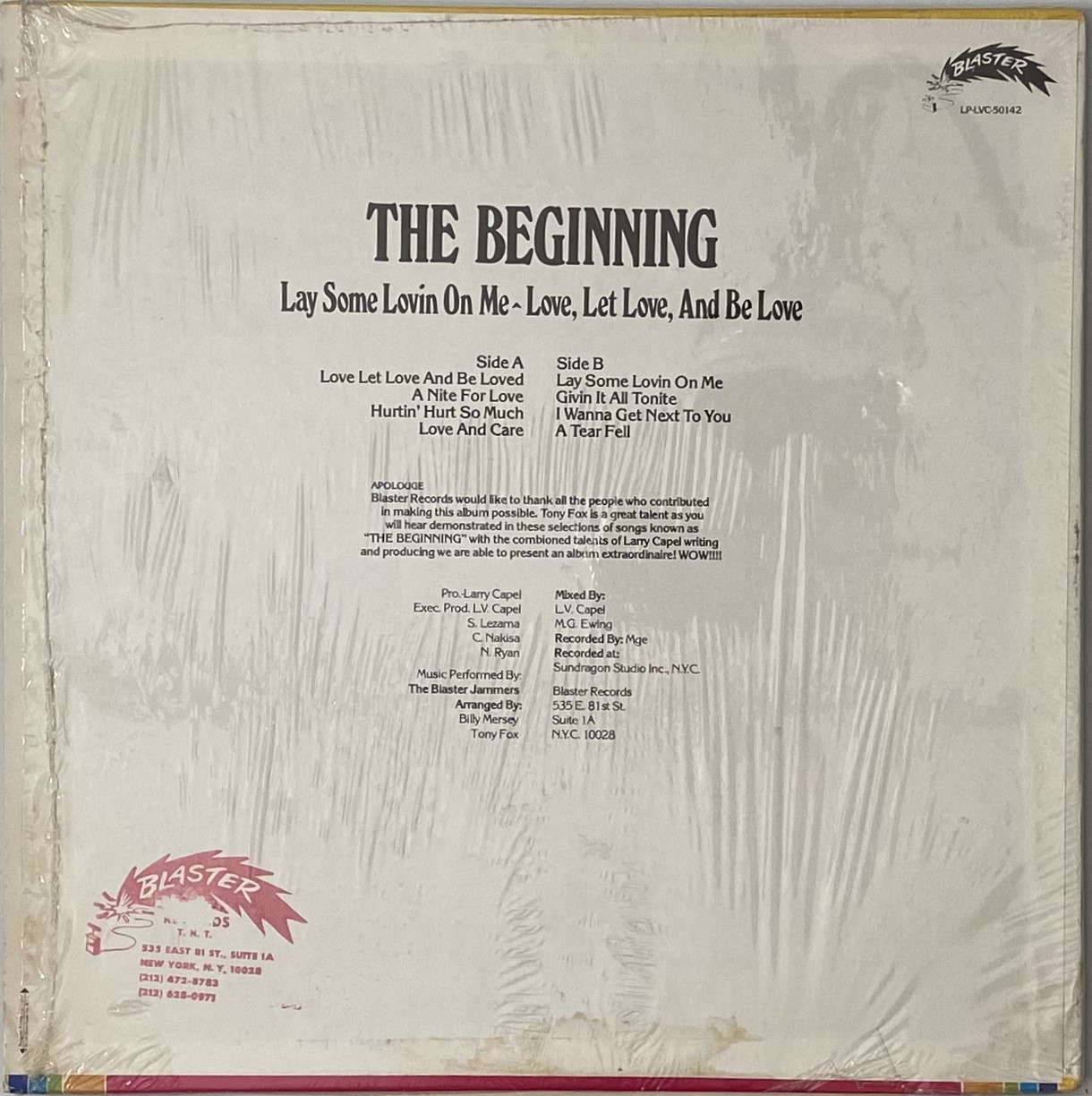 Lot 205 - TONY FOX - THE BEGINNING LP (US SOUL OG