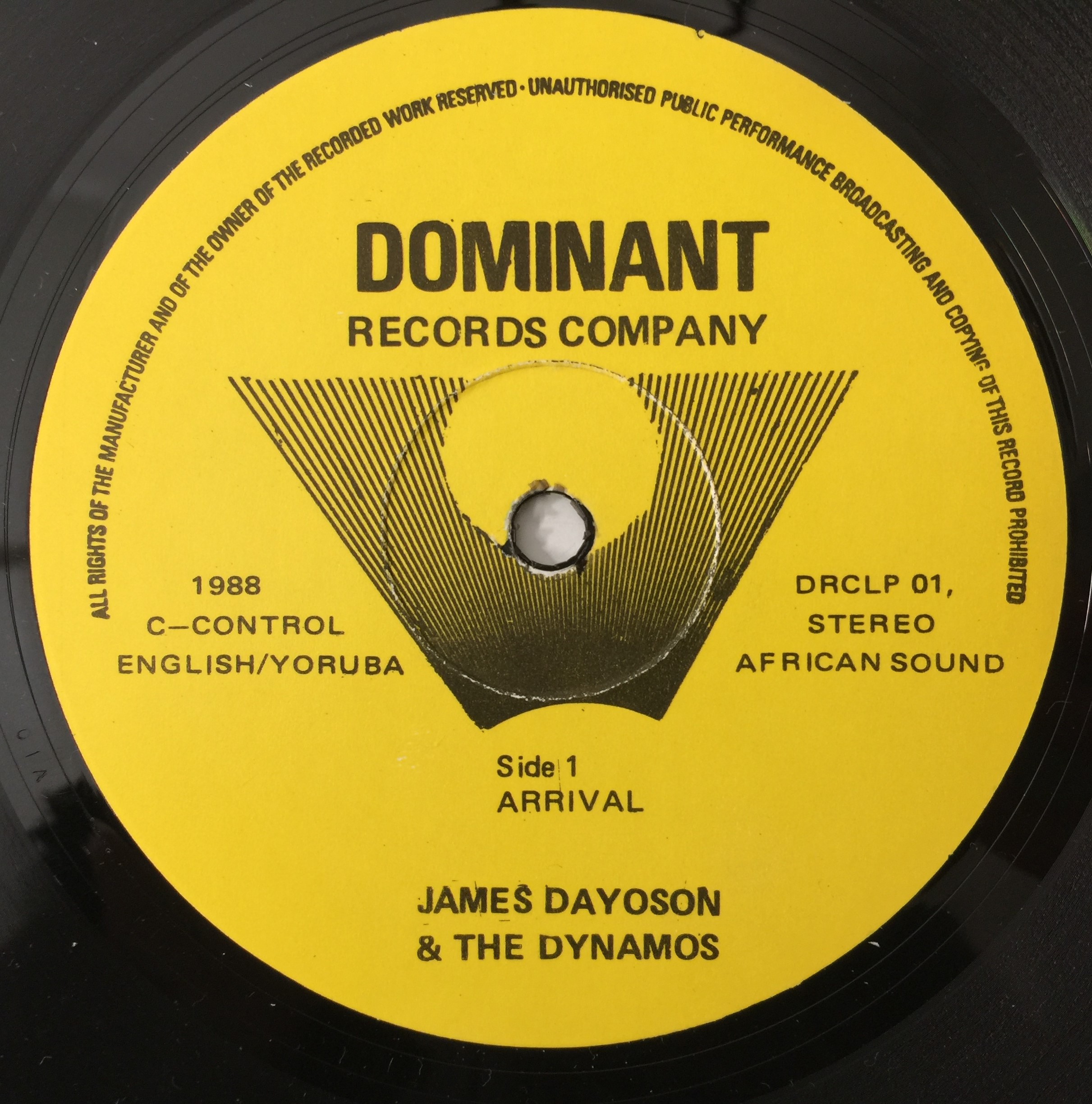 Lot 215 - JAMES DAYOSON & THE DYNAMOS - ARRIVAL LP