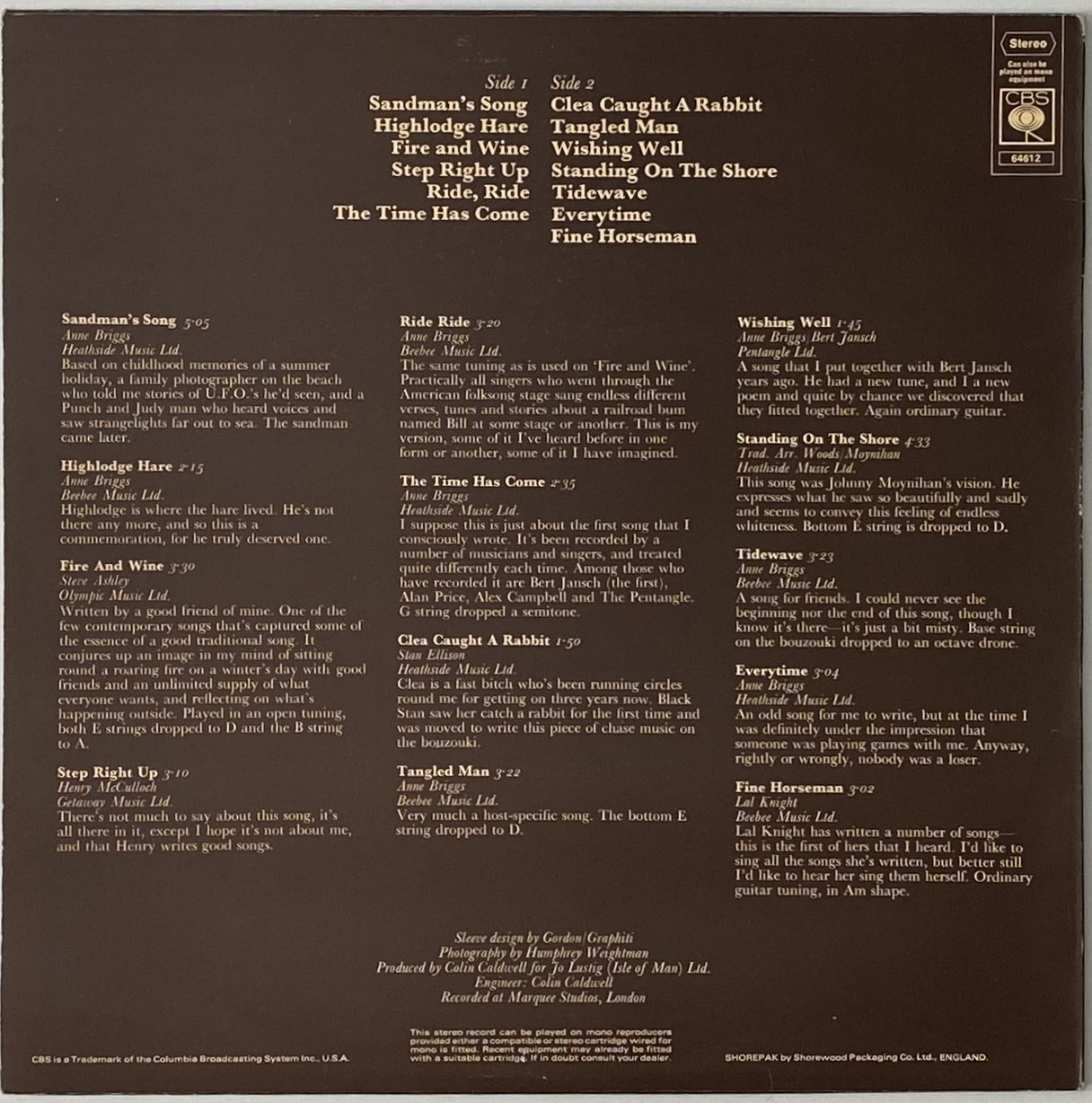 Lot 322 - ANNE BRIGGS - THE TIME HAS COME LP (ORIGINAL