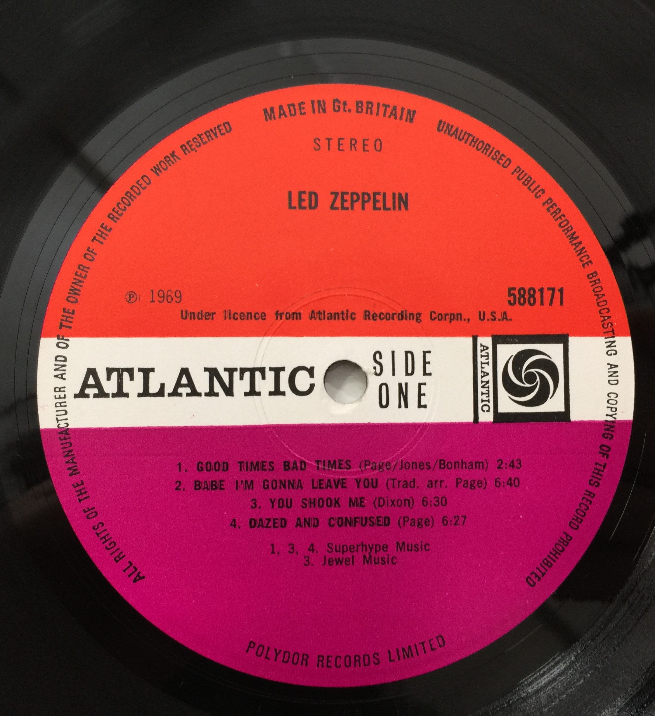 Lot 337 - LED ZEPPELIN - 'I' LP (ORIGINAL UK