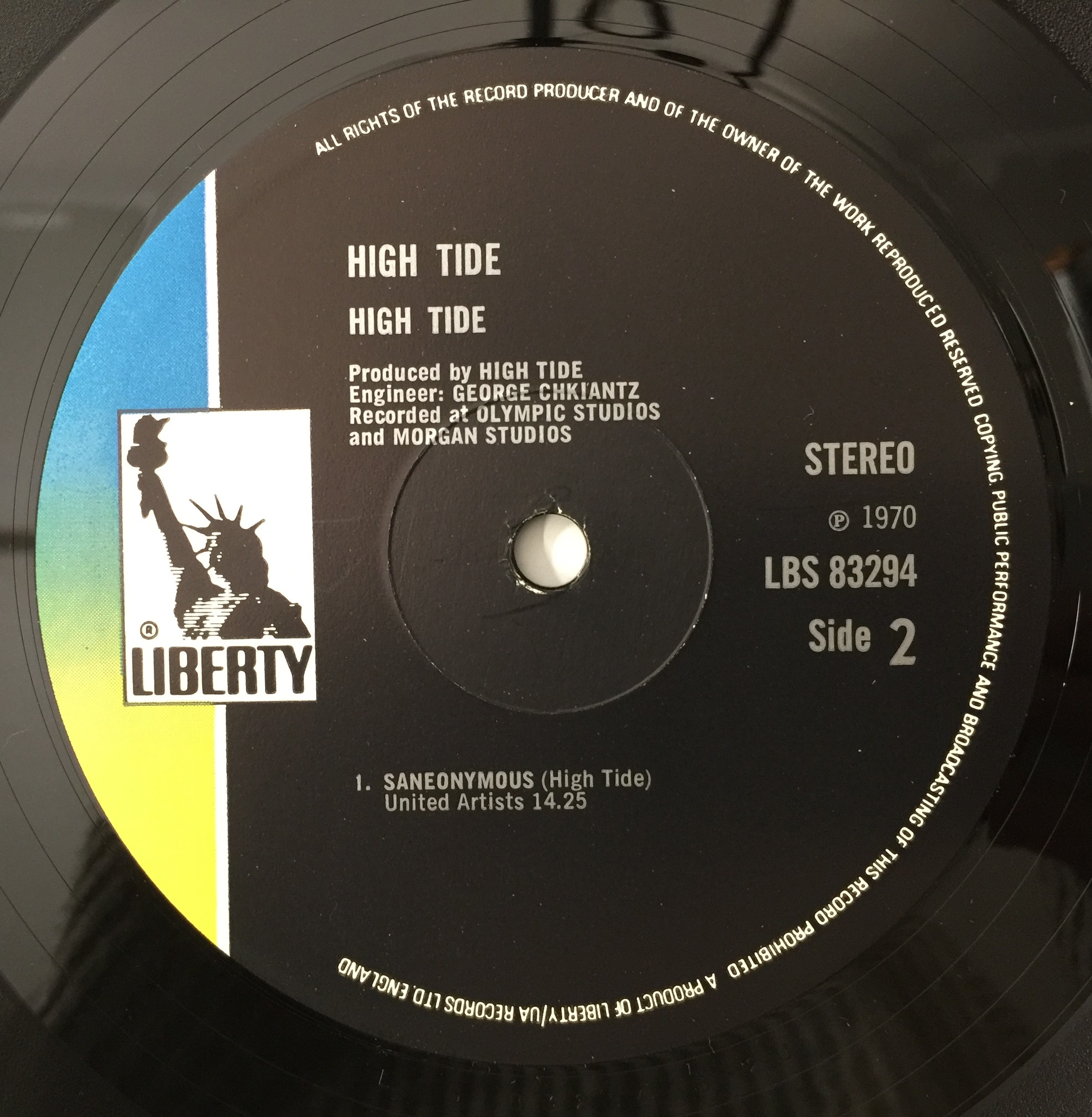 Lot 343 - HIGH TIDE - S/T LP (UK STEREO OG - LIBERTY