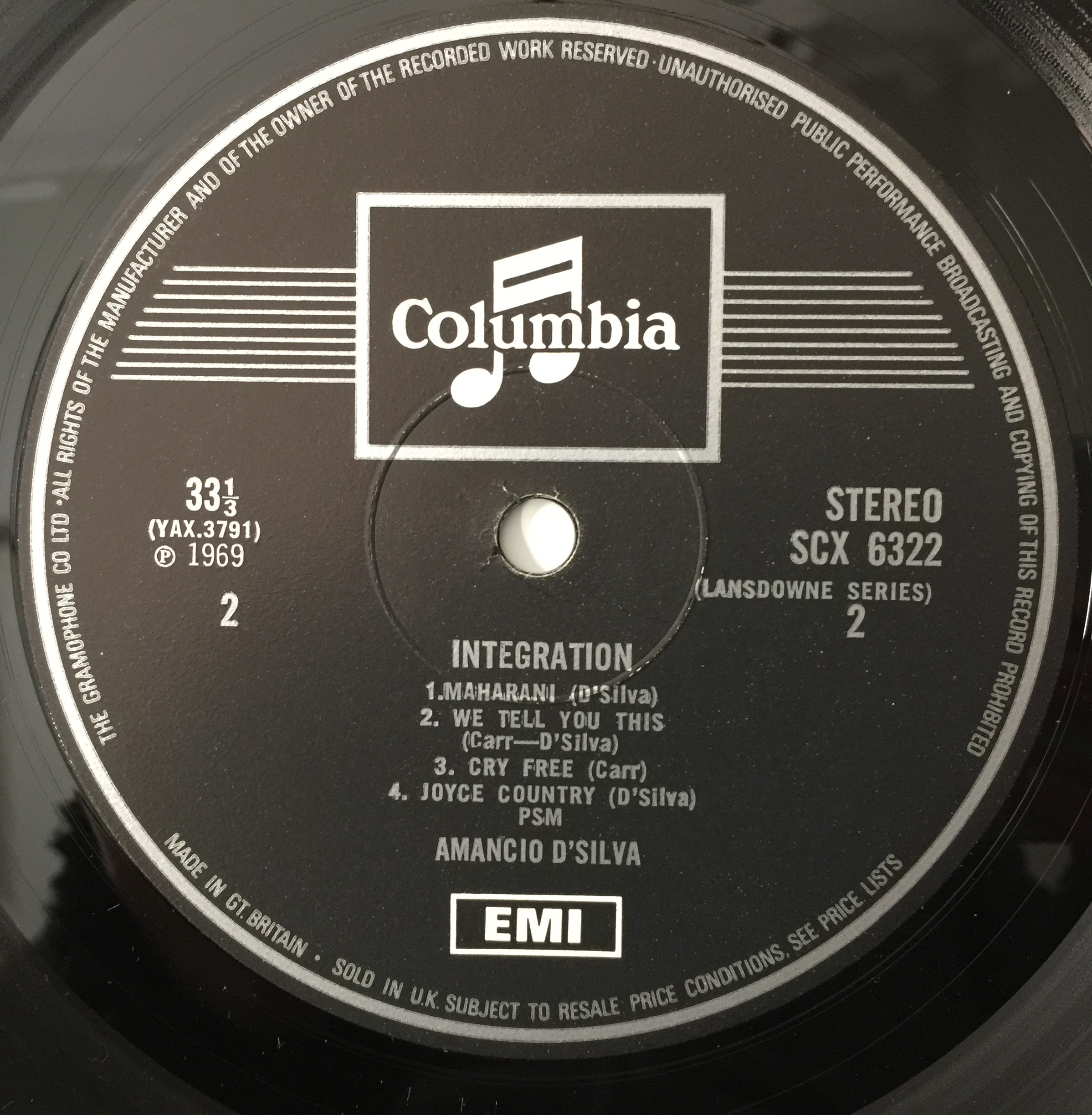 Lot 180 - AMANCIO D'SILVA - INTEGRATION LP (ORIGINAL