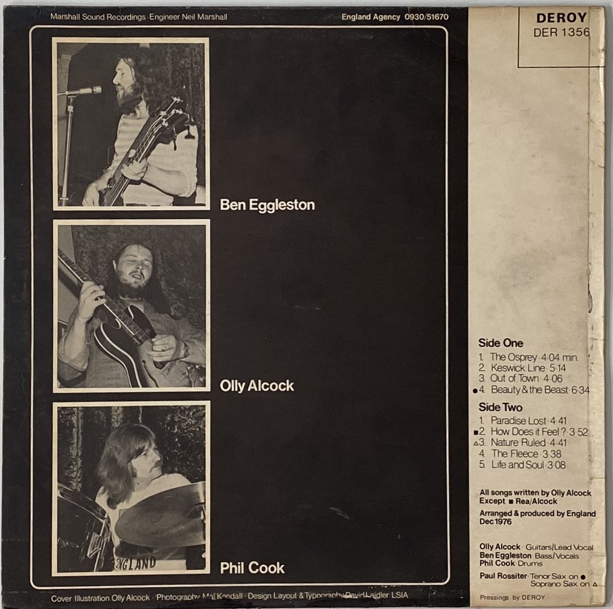 Lot 384 - ENGLAND - ENGLAND LP (UK OG - DEROY - DER
