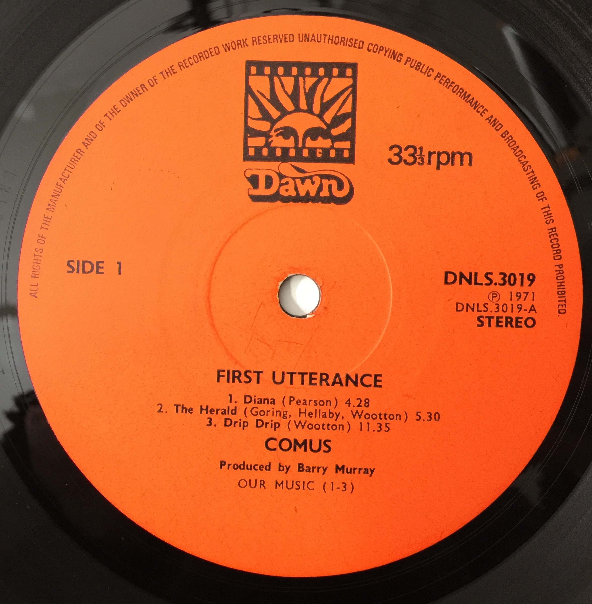 Lot 41 - COMUS - FIRST UTTERANCE LP (UK OG - DAWN