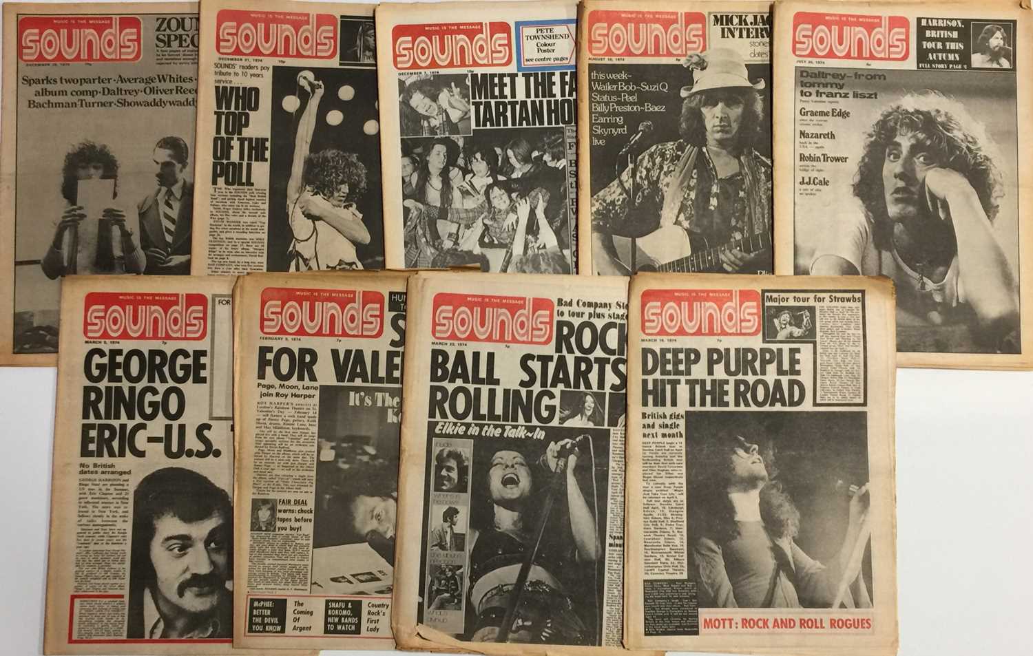 Lot 72 - SOUNDS MAGAZINE - 1973/4.