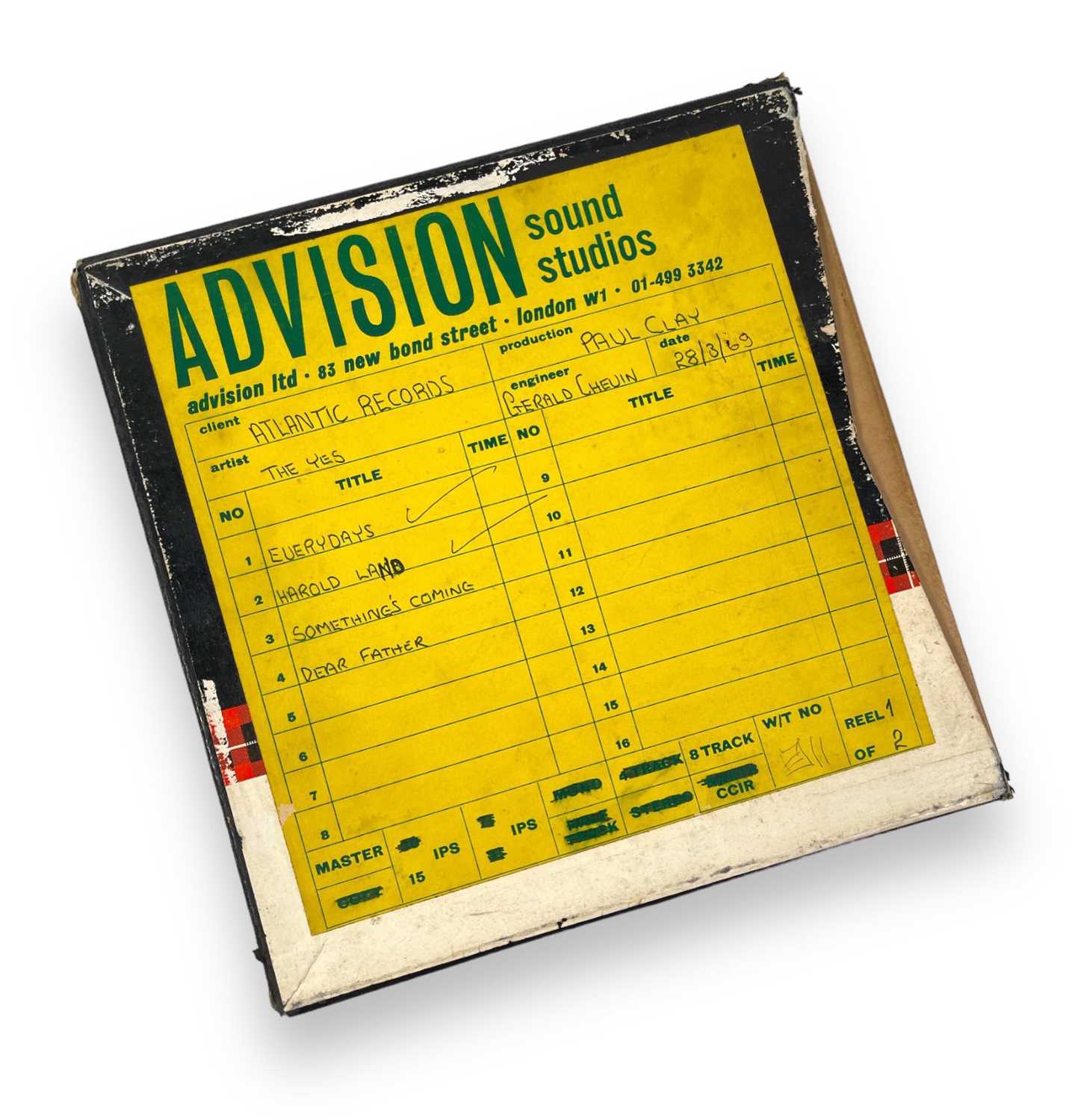 Lot 170 - YES INTEREST - 1969 ADVISION STUDIOS TAPE