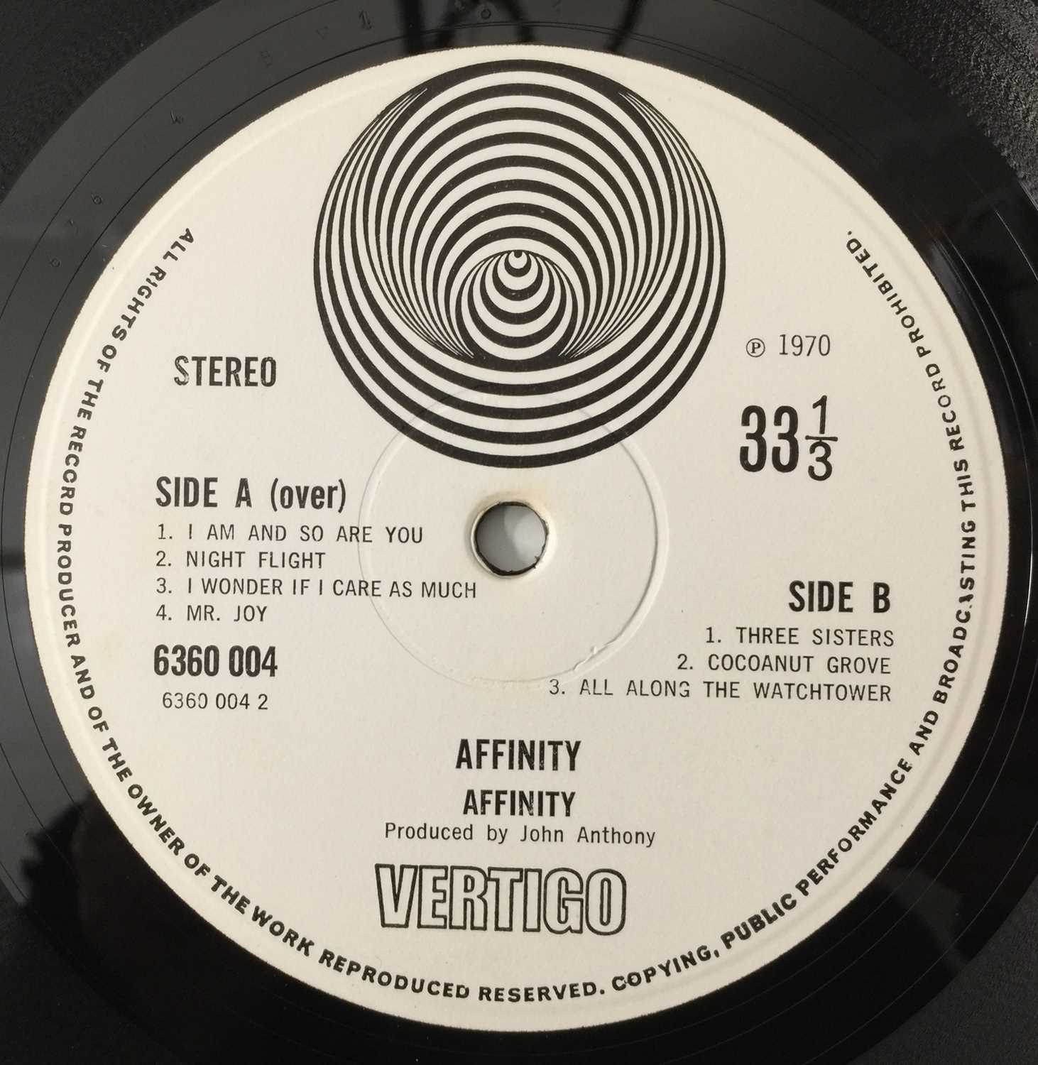 Lot 52 - AFFINITY - S/T LP (UK OG - VERTIGO SWIRL